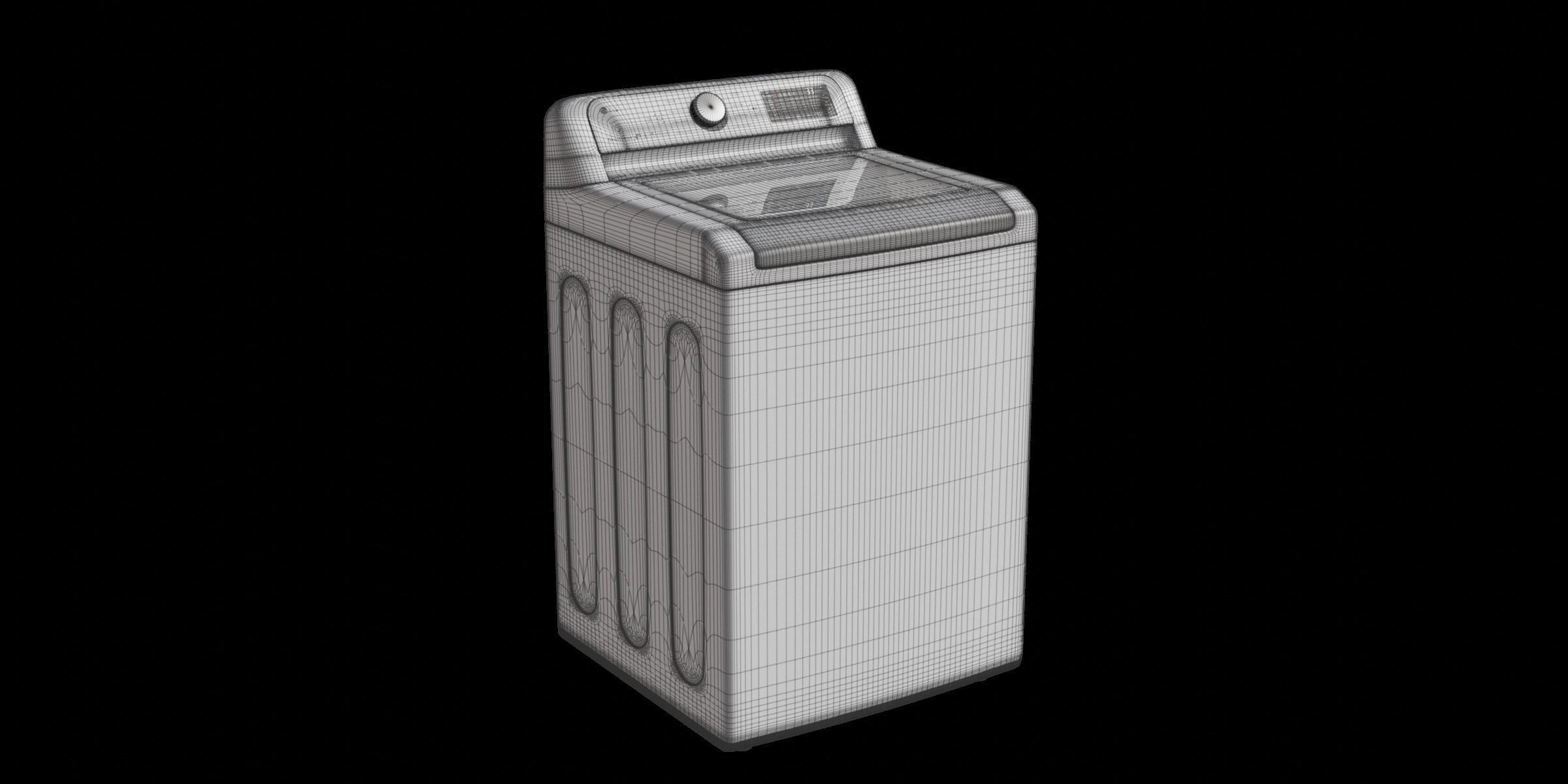 White Top Load Inverter Washing Machine 3D model | CGTrader