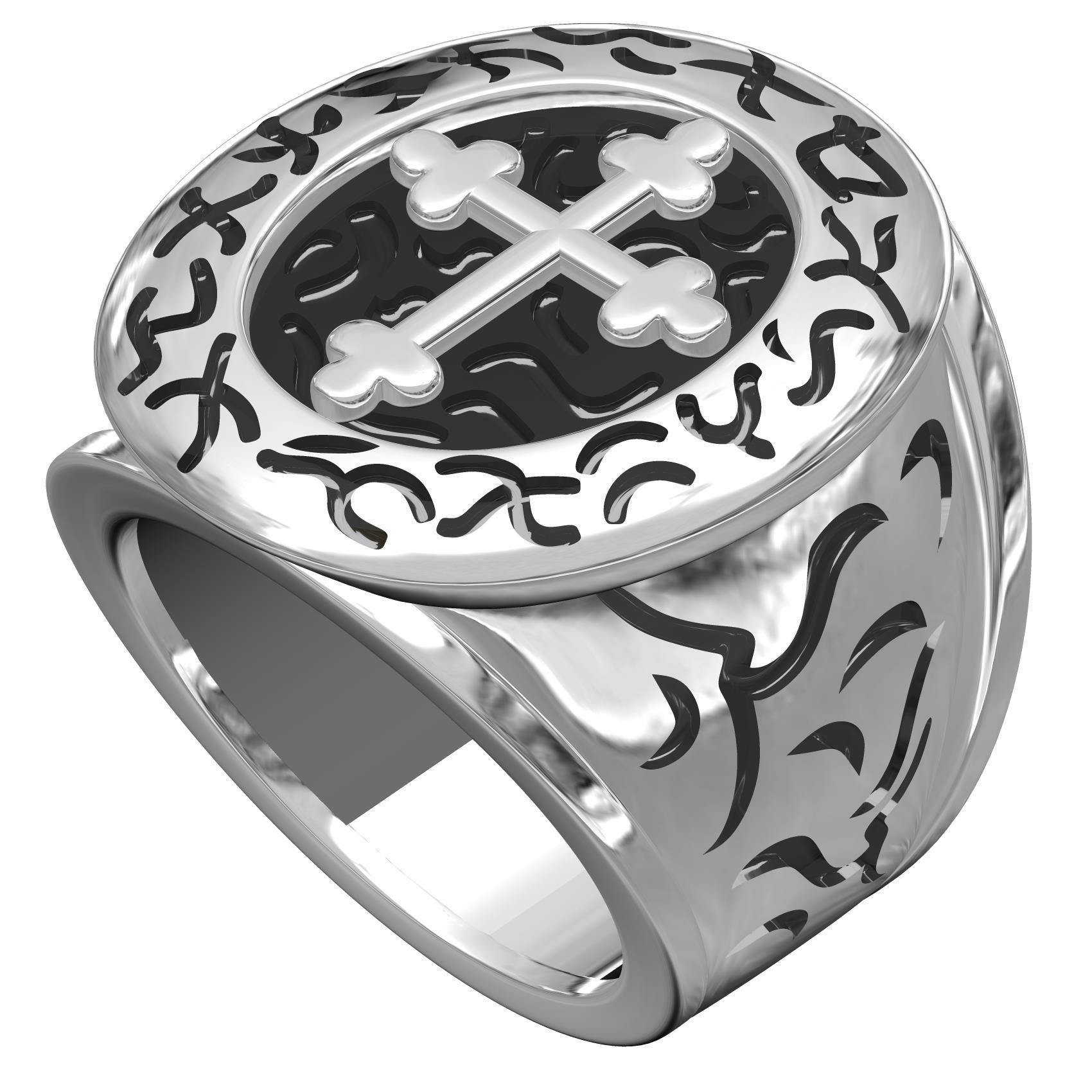 Classic Cross Signet Ring for Men 3D model 3D printable | CGTrader