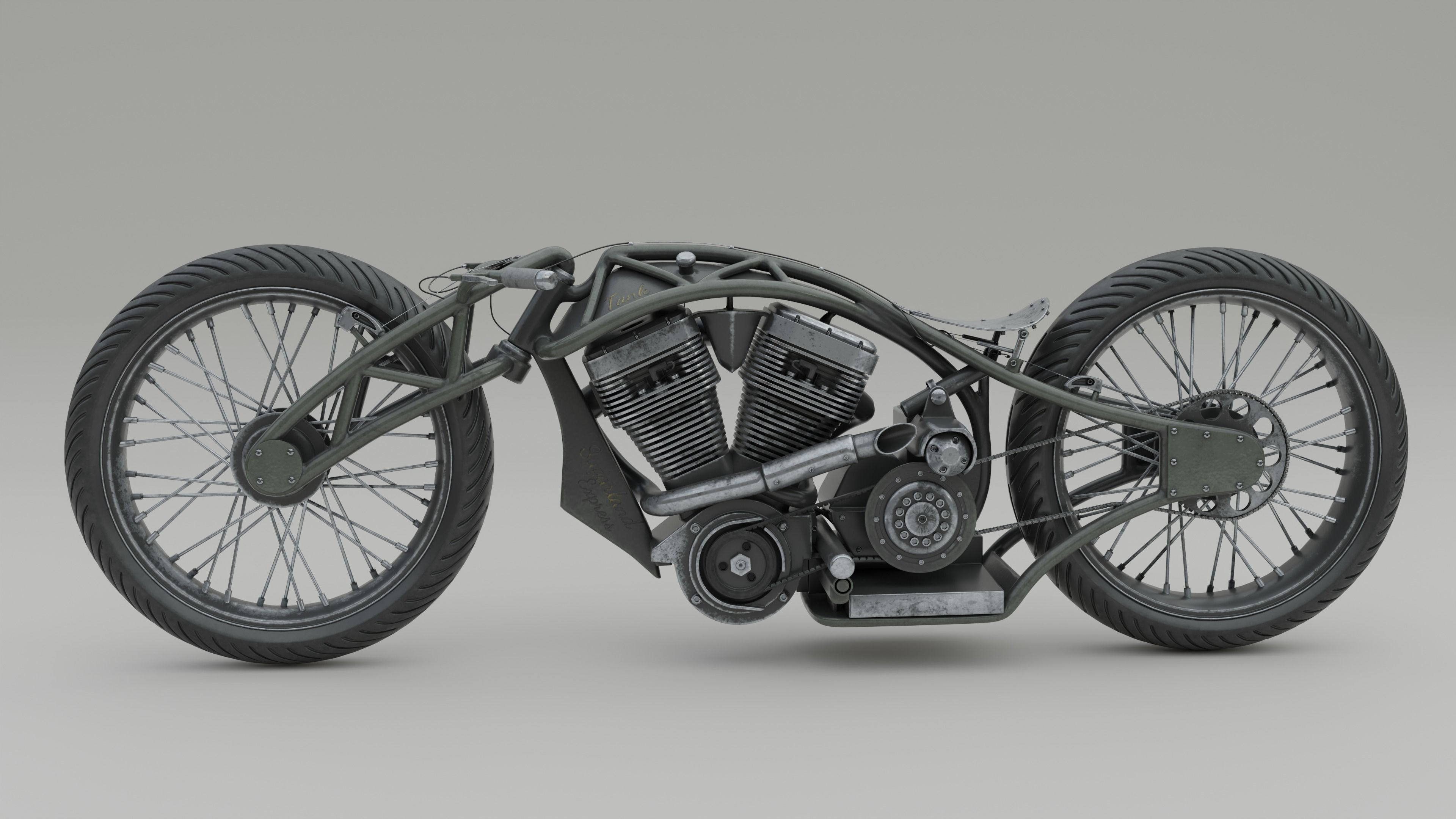 3D model Custom Motorbike VR / AR / low-poly | CGTrader