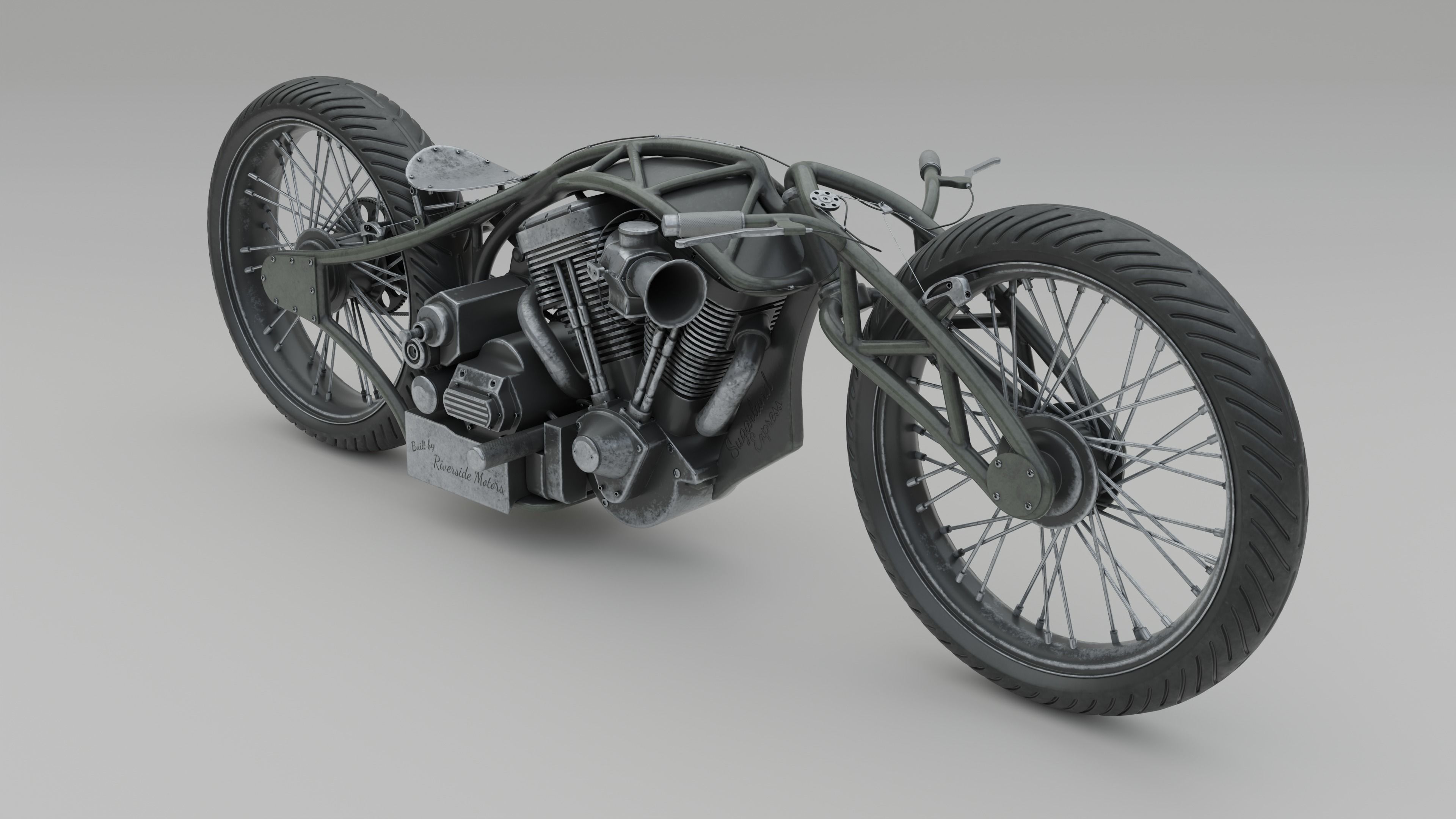 3D model Custom Motorbike VR / AR / low-poly | CGTrader