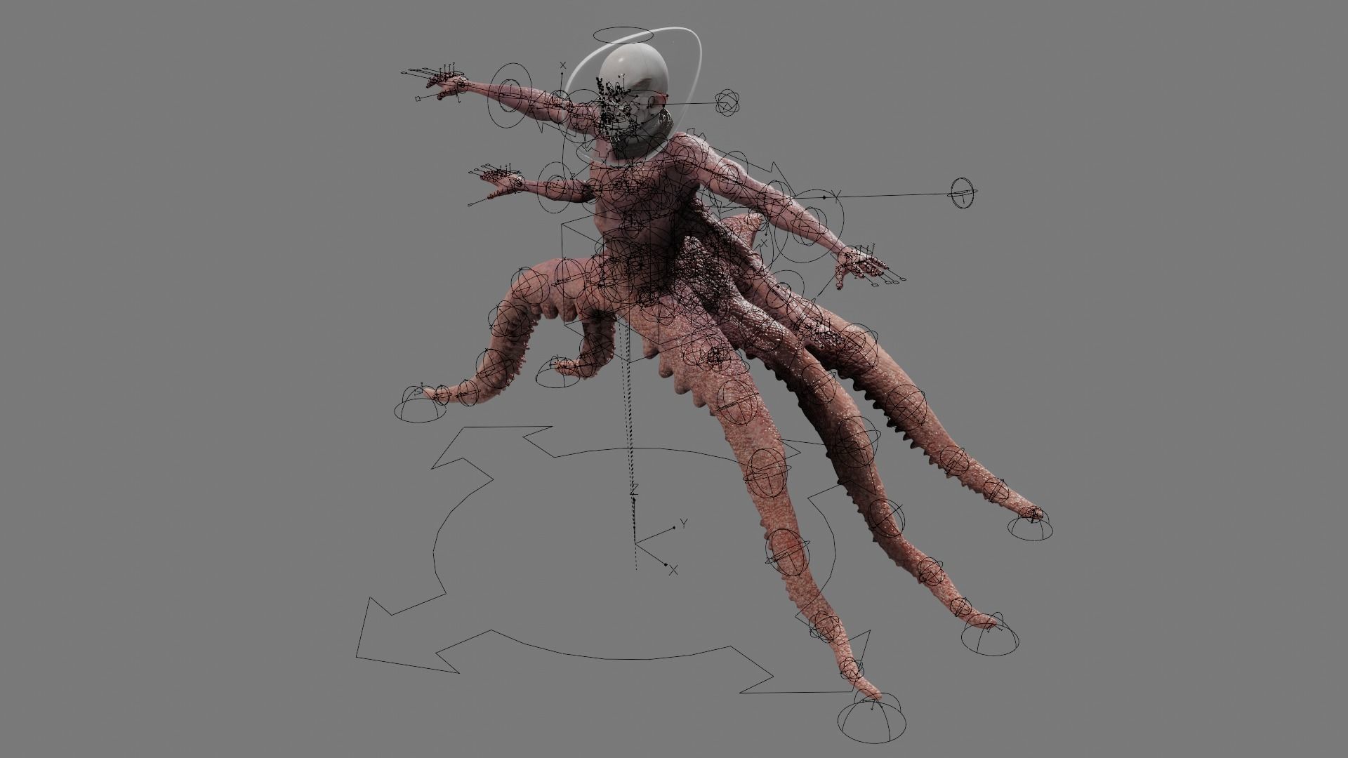 Aline Four Arms 3D model animated rigged | CGTrader