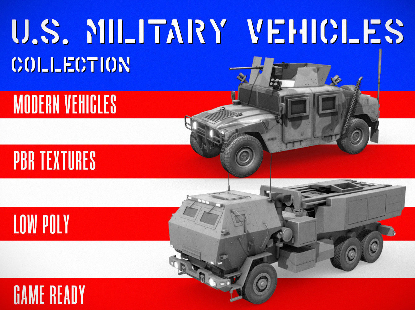 3D Model Collection US Military Vehicles VR / AR / low-poly | CGTrader