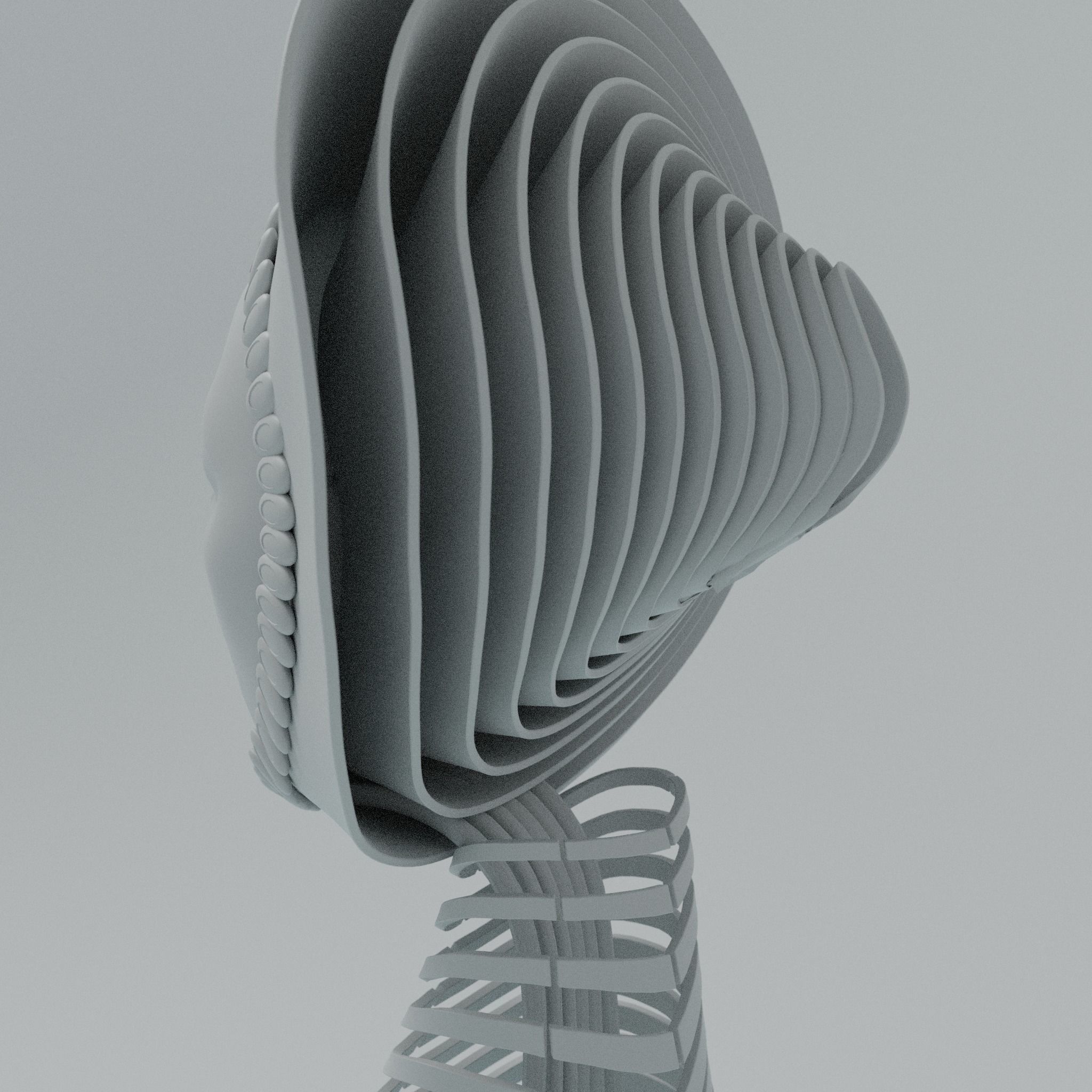 Solarpunk Cyborg Headdress 3D model | CGTrader