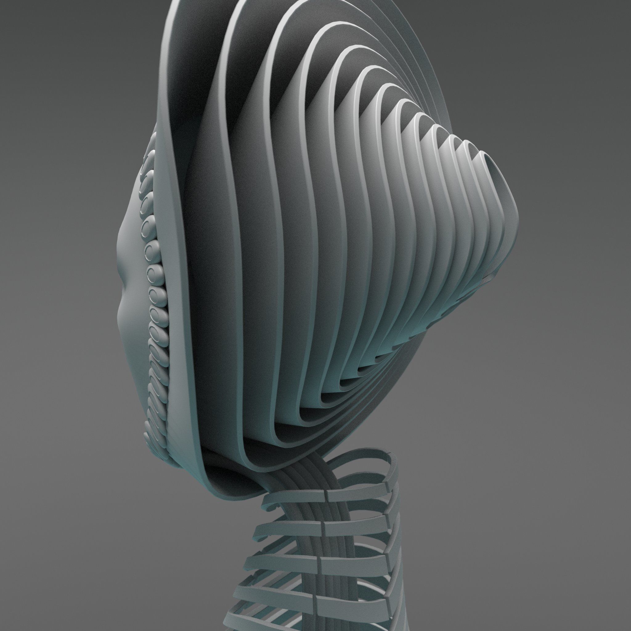 Solarpunk Cyborg Headdress 3D model | CGTrader