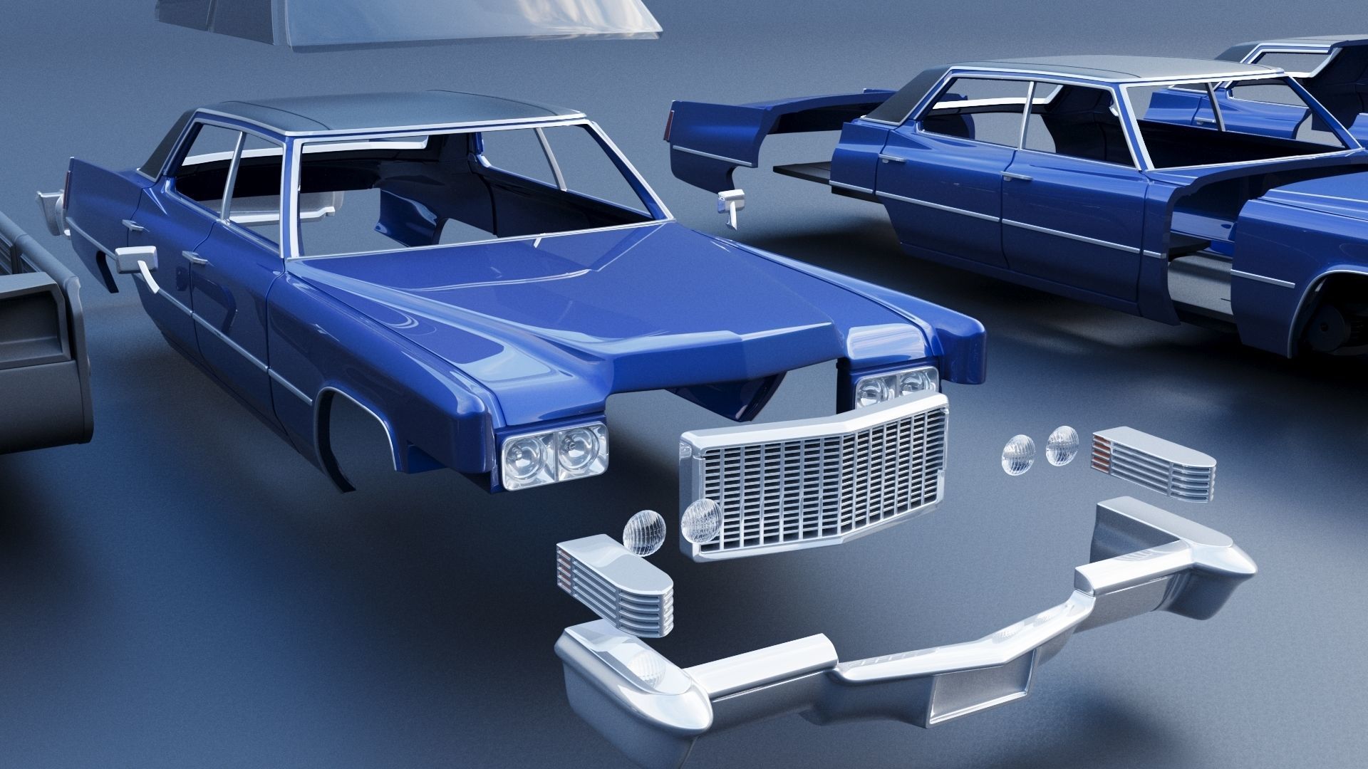 Cadillac Deville 1970 4 Door 3D model 3D printable | CGTrader