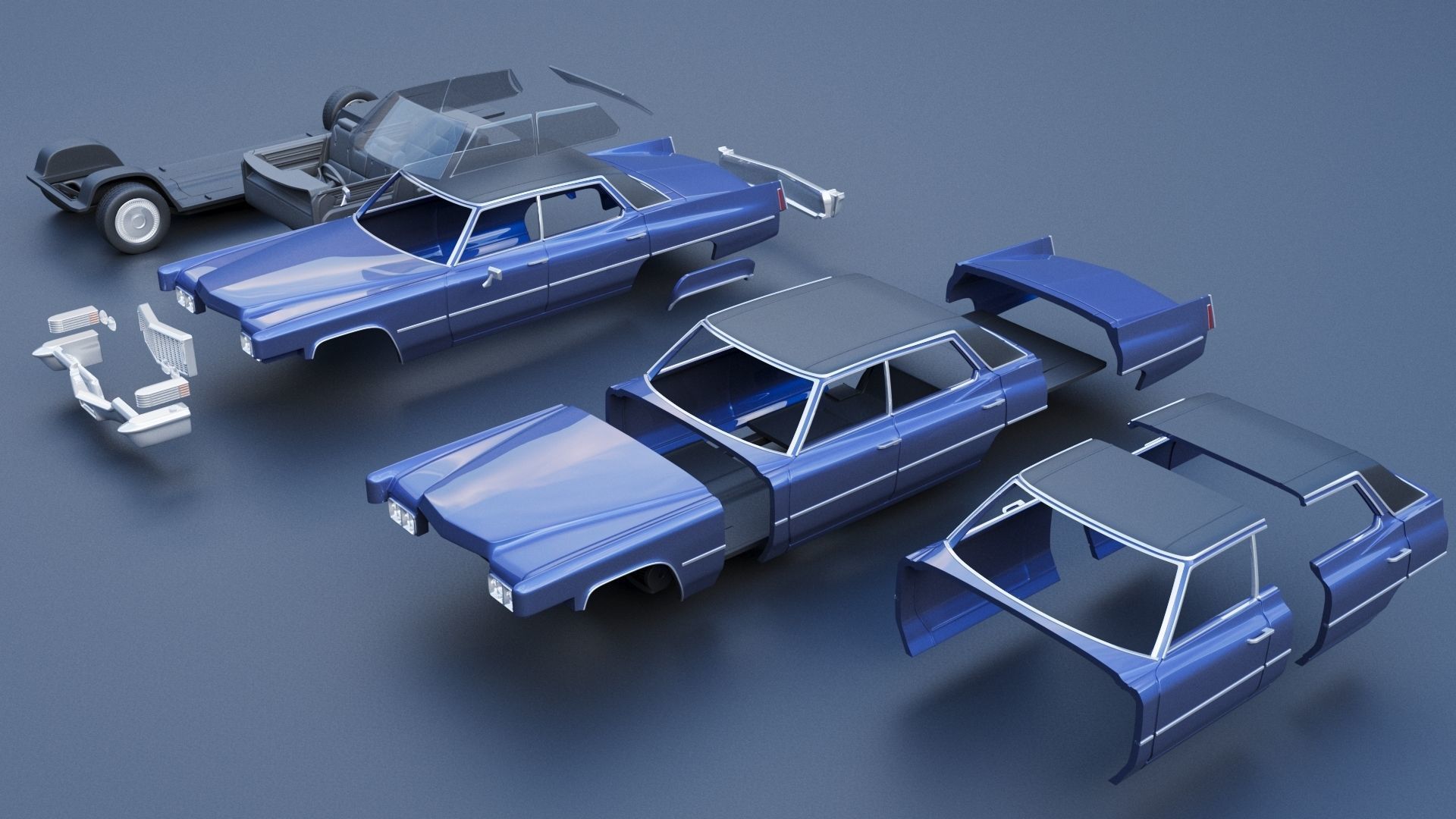 Cadillac Deville 1970 4 Door 3D model 3D printable | CGTrader