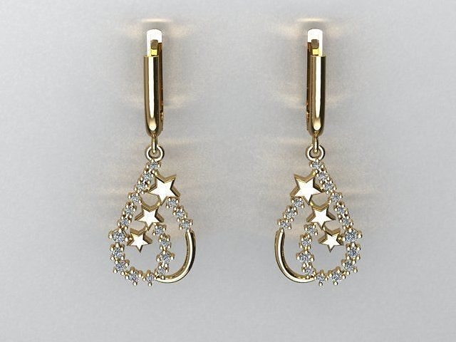 earrings 3D model 3D printable | CGTrader