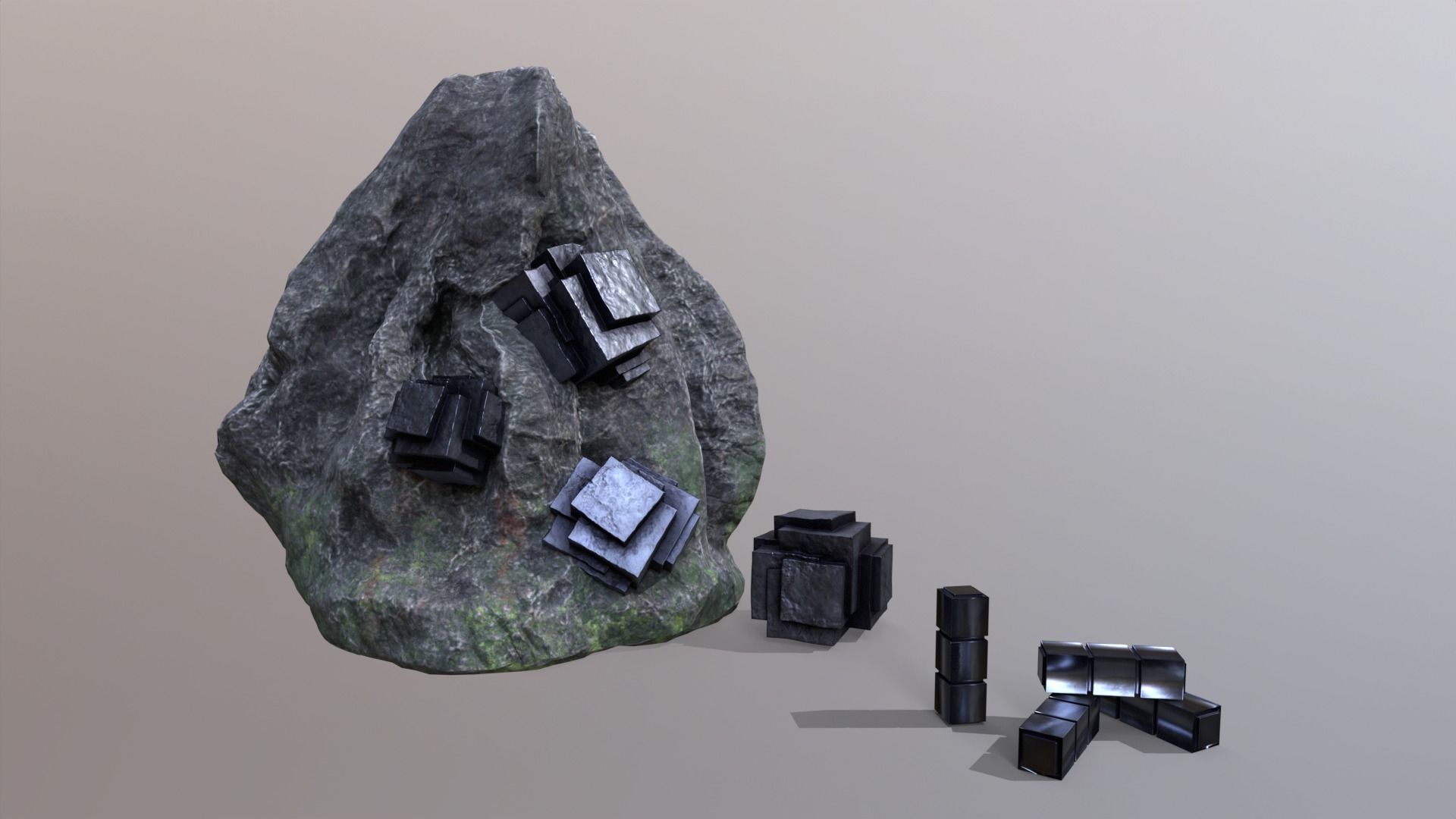 3D model Lead ore and refined lead resource deposit VR / AR / low-poly ...