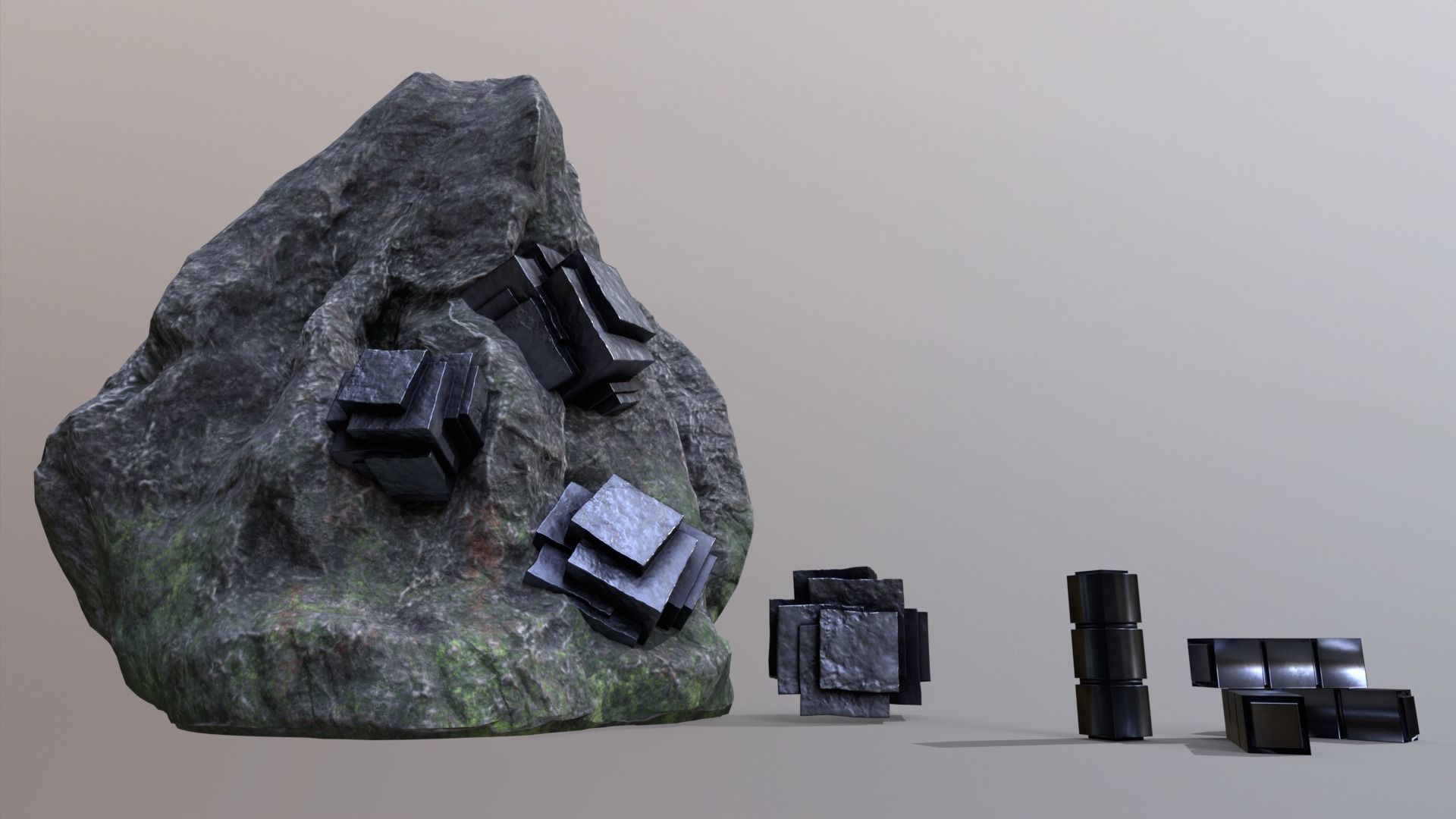 3D model Lead ore and refined lead resource deposit VR / AR / low-poly ...