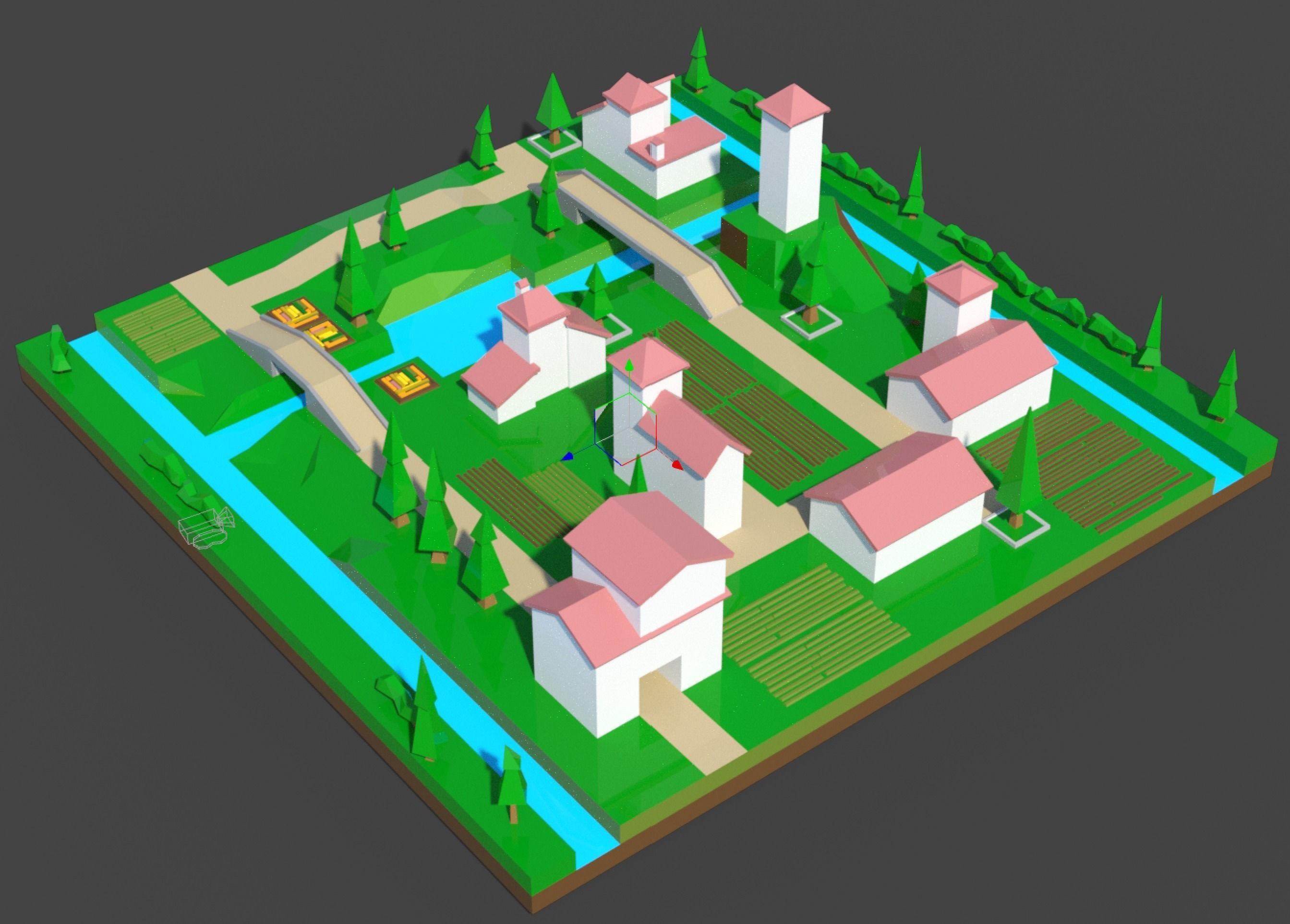 Village Land 1 complete 3D model | CGTrader