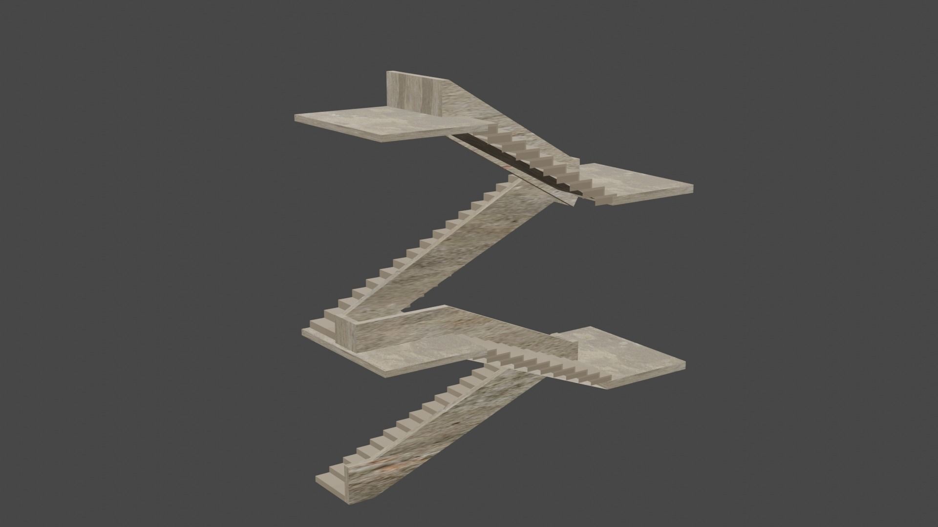 Stairscase of 3 Floors Raw Stairs of a Building free 3D model | CGTrader