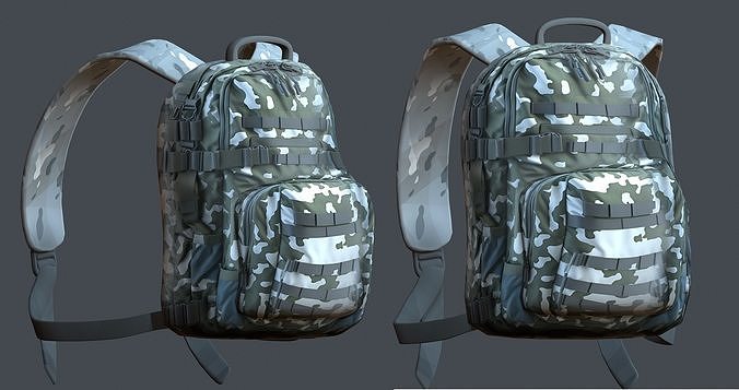 3D model Backpack Camping Generic military human bag storqge baggage VR ...