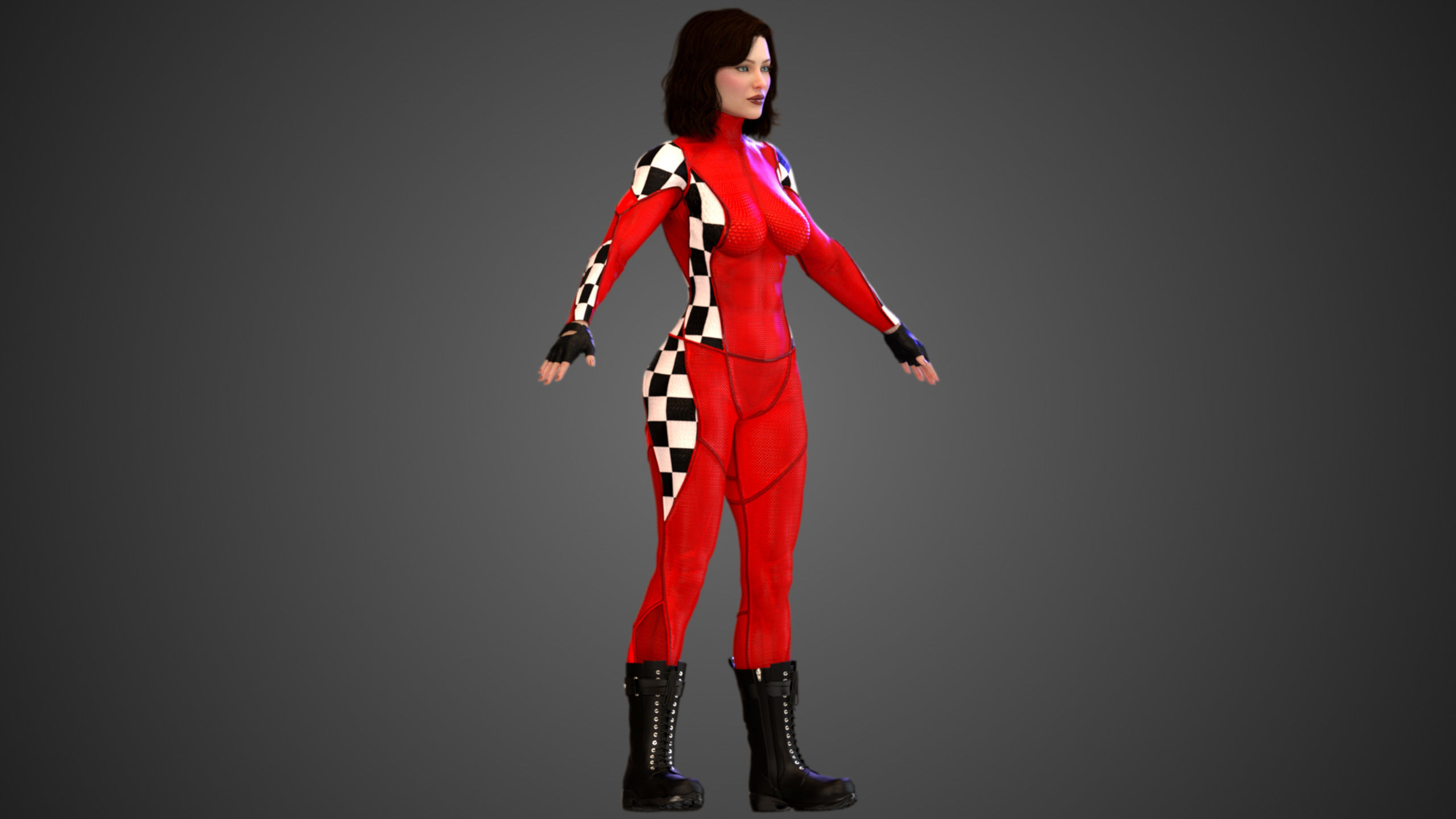 Female Racing Pilot Girl 3D model animated rigged | CGTrader