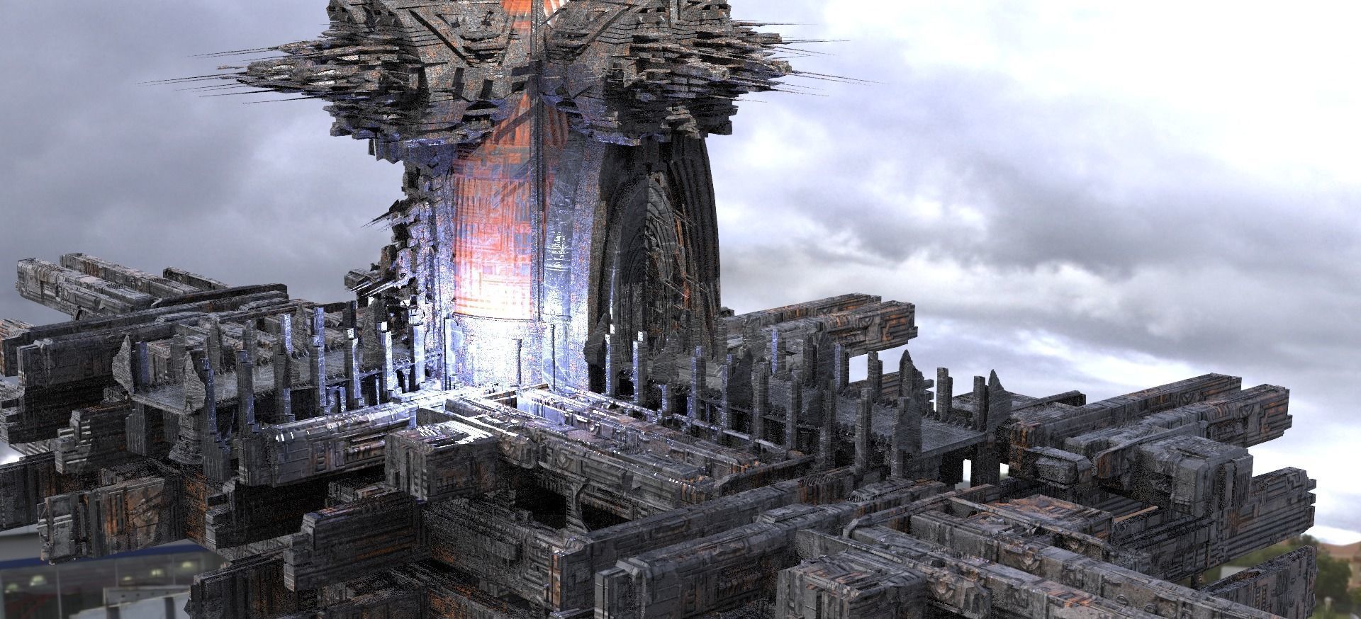 Cyberpunk Arch Towers 3D model | CGTrader