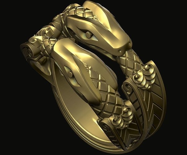 Couple snake ring 3D model 3D printable | CGTrader