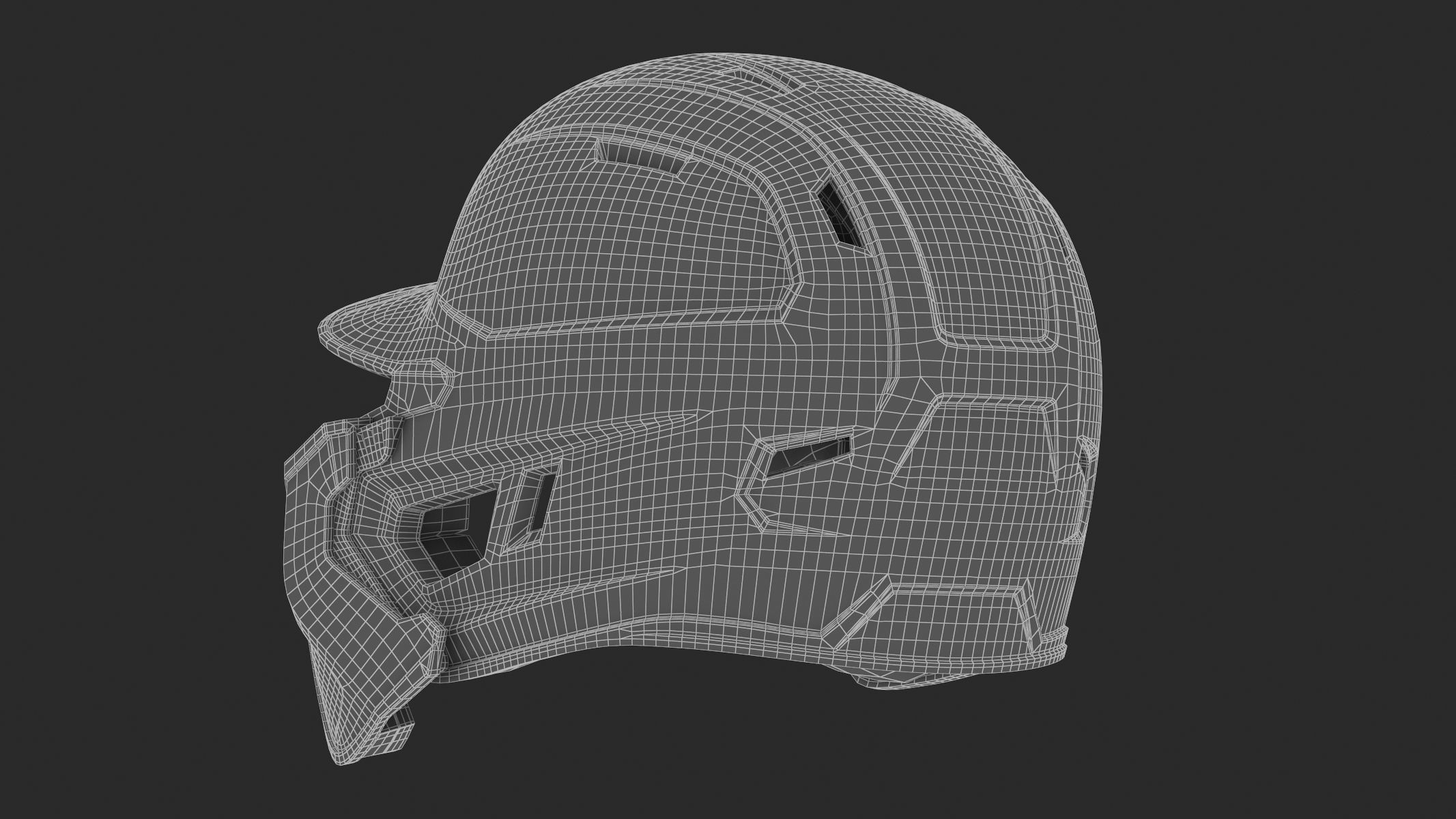 Rawlings Mach Adjust Senior Matte Baseball Batting Helmet 3D model ...