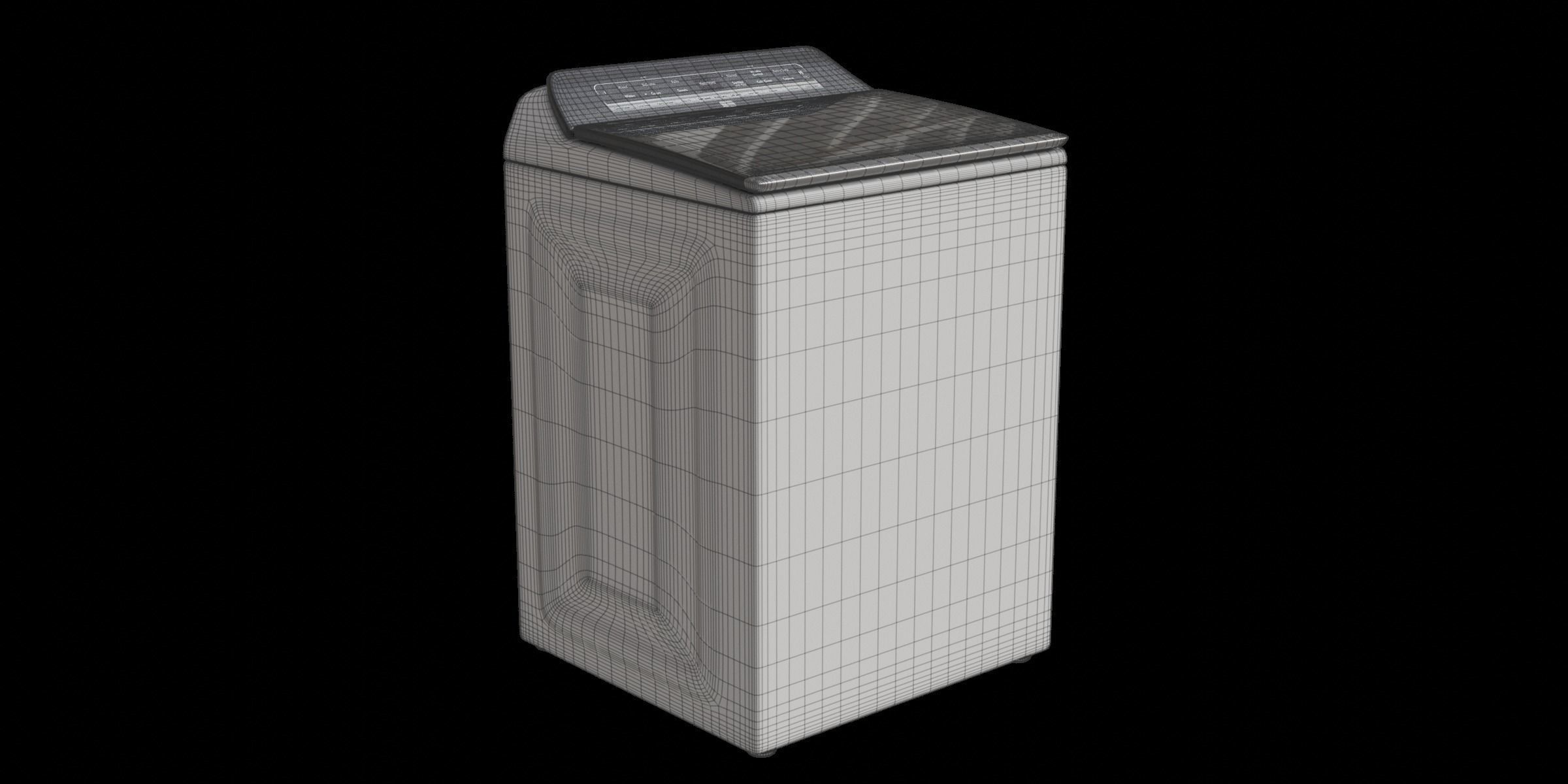 White Top Load Washing Machine 3D model | CGTrader