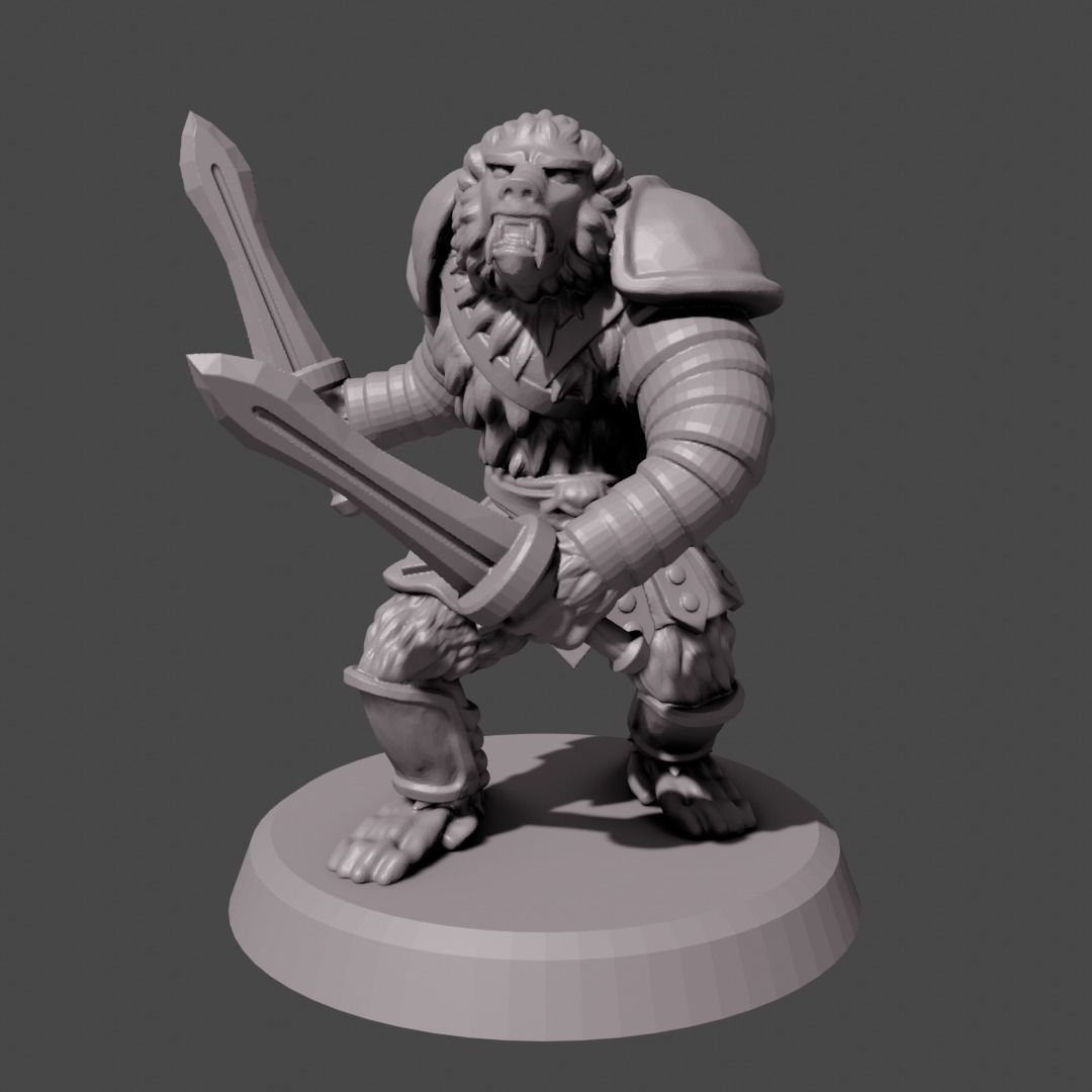 gladiator monkey Duel wielder 3D model 3D printable | CGTrader