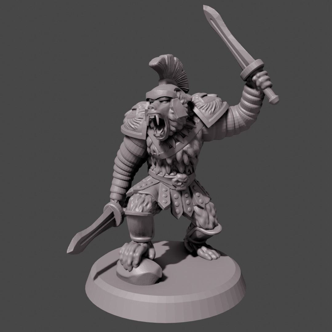 gladiator monkey Duel wielder 3D model 3D printable | CGTrader