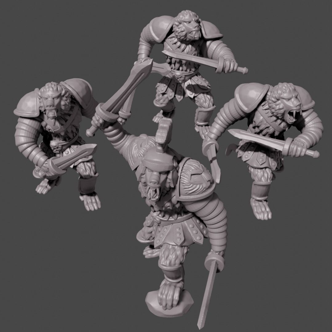 gladiator monkey Duel wielder 3D model 3D printable | CGTrader