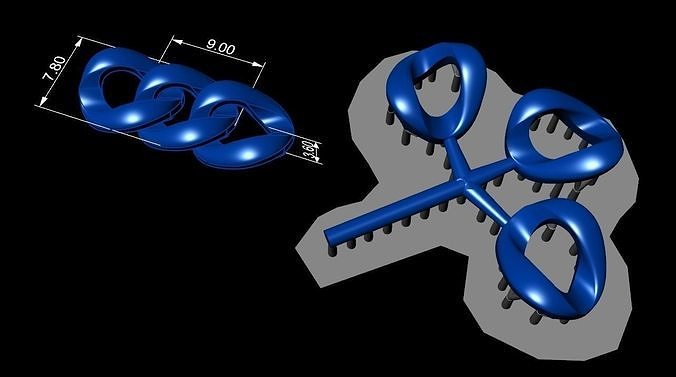 Necklace chain link 3D model 3D printable | CGTrader