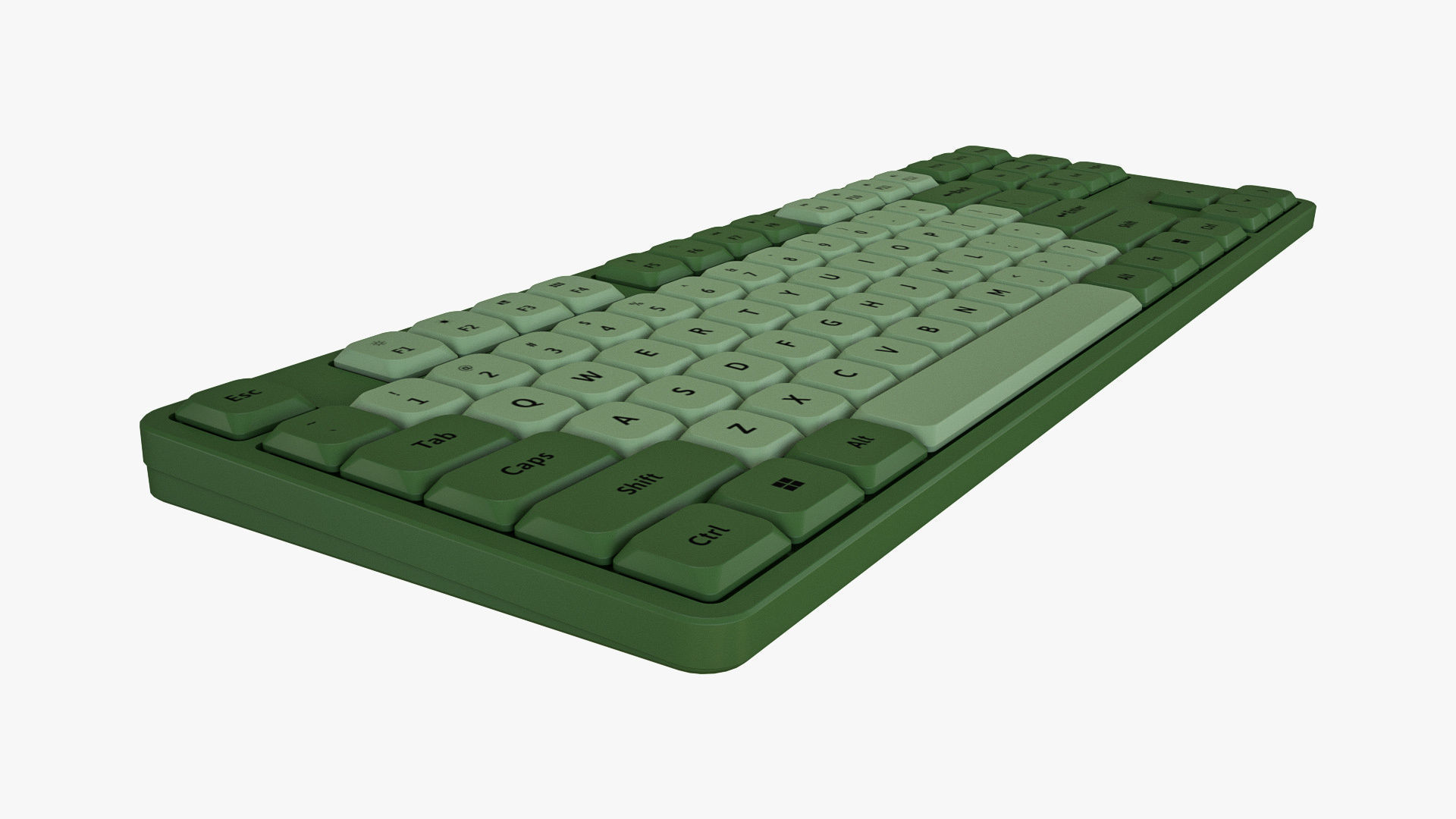 Tenkeyless Keyboard Green 3D model | CGTrader