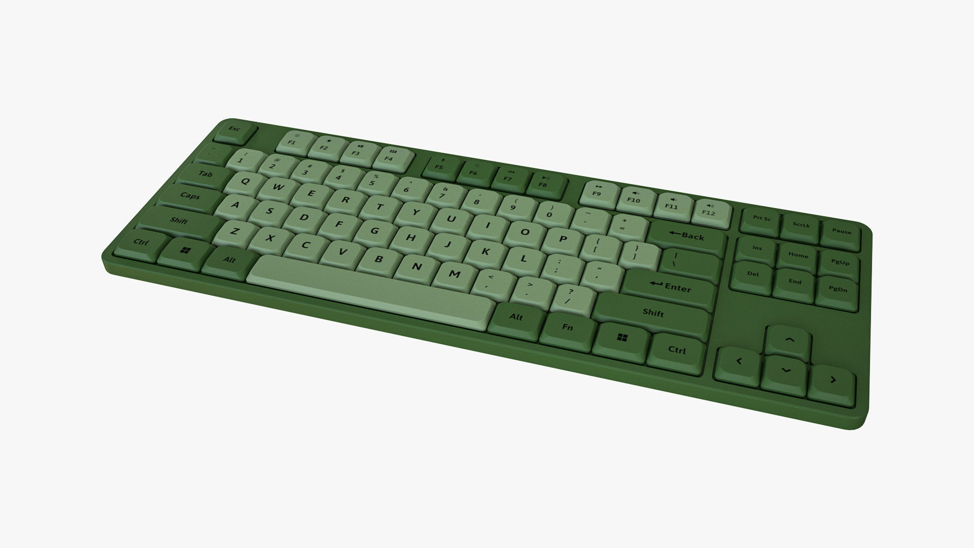 Tenkeyless Keyboard Green 3D model | CGTrader