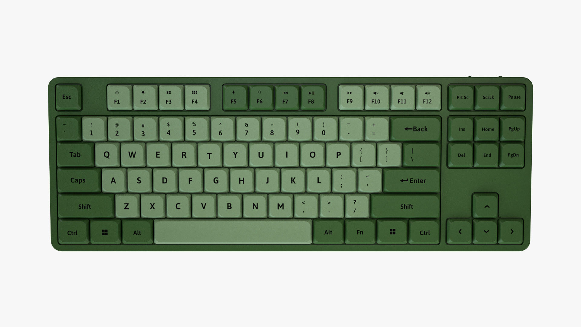 Tenkeyless Keyboard Green 3D model | CGTrader