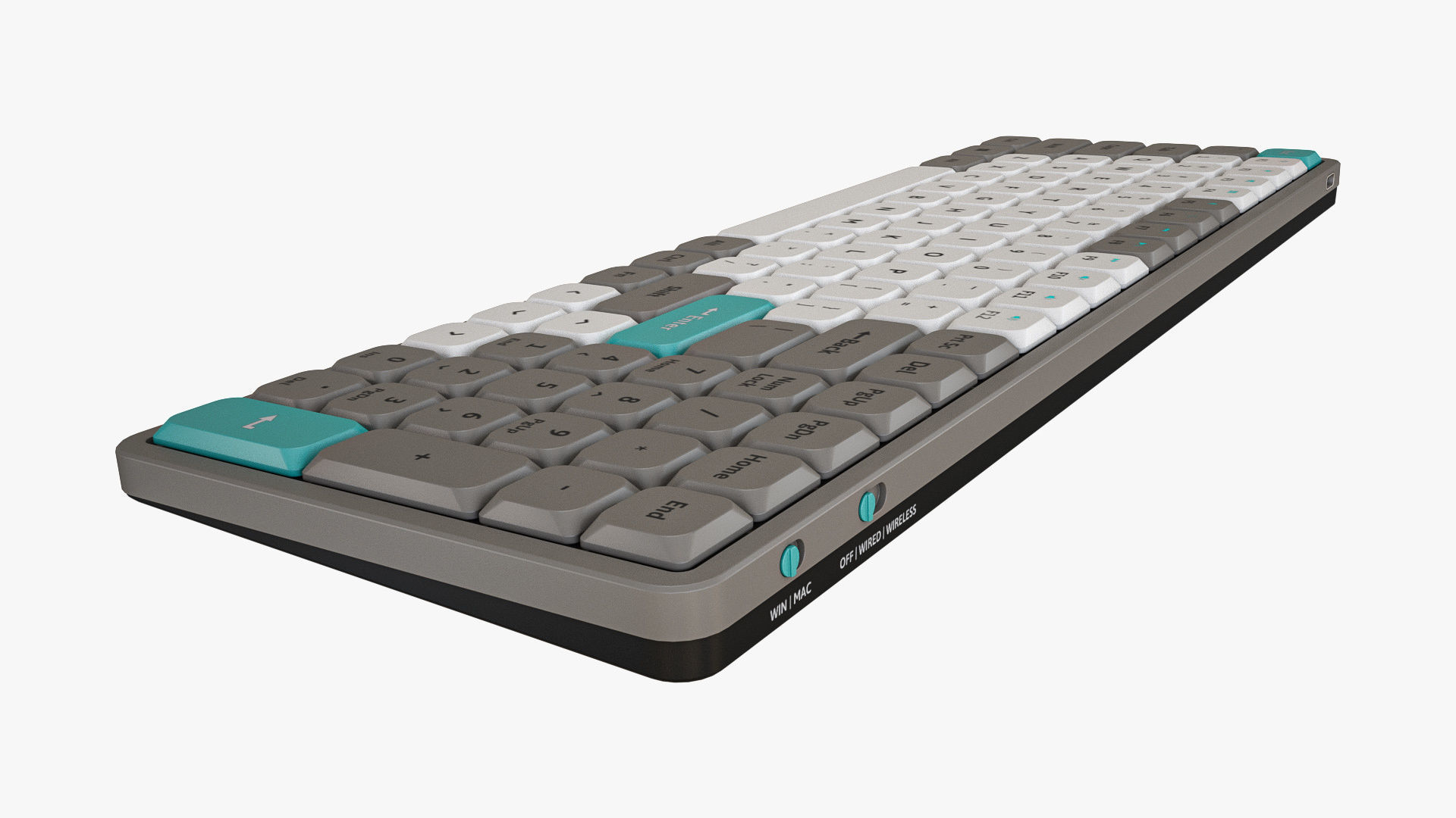 1800 Compact Keyboard Grey 3D model | CGTrader
