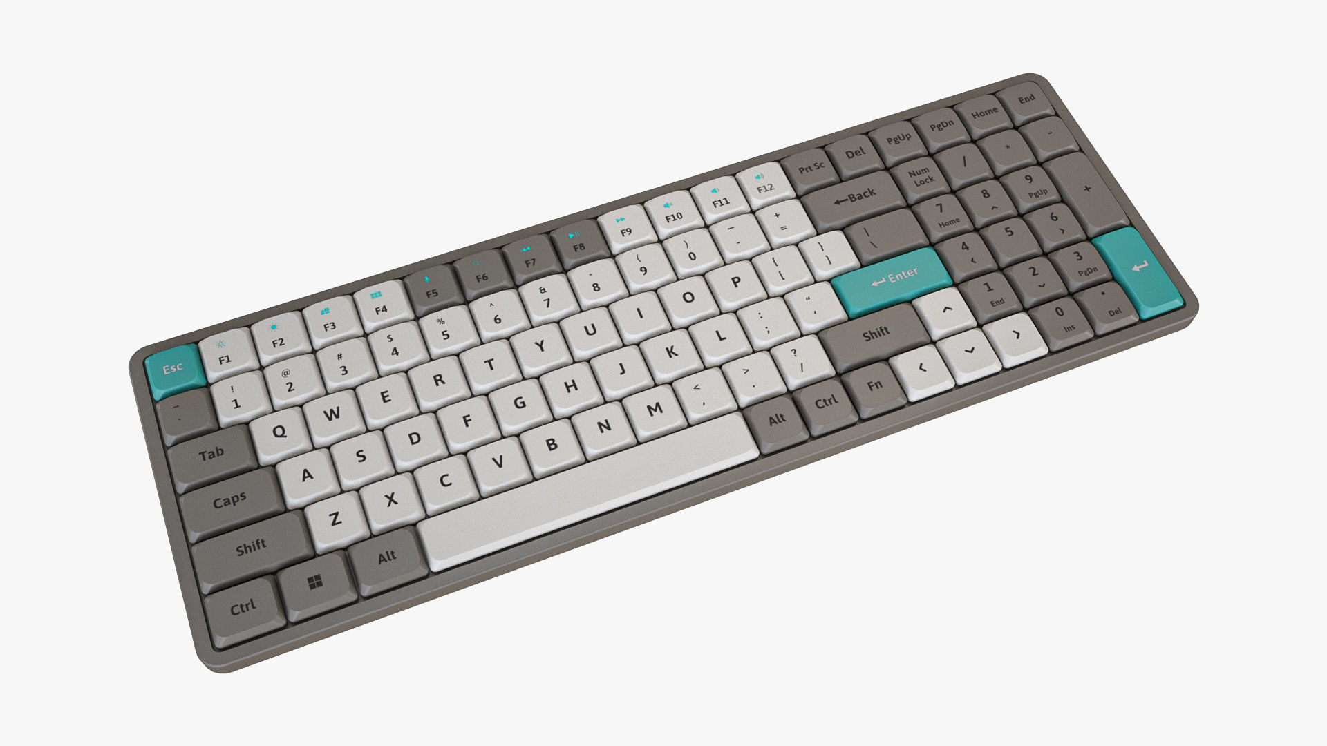1800 Compact Keyboard Grey 3D model | CGTrader