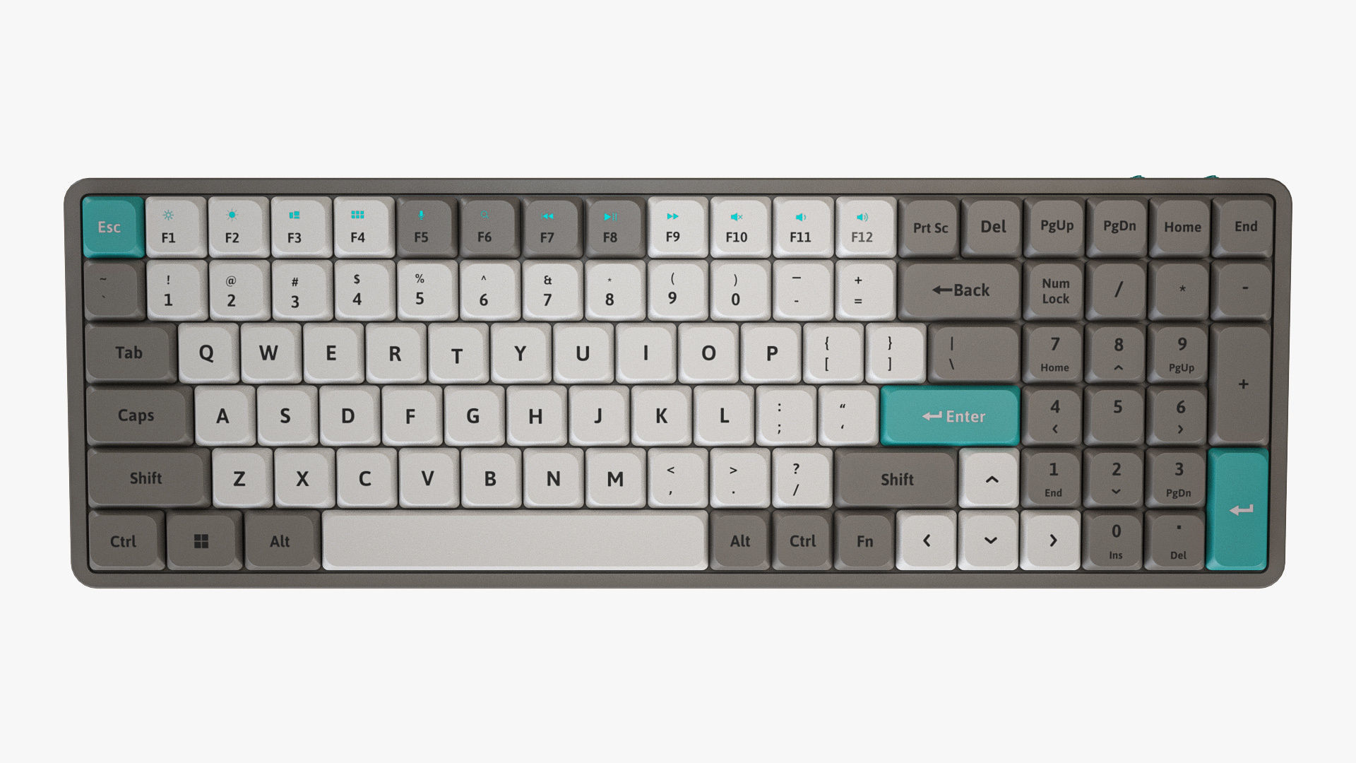 1800 Compact Keyboard Grey 3D model | CGTrader