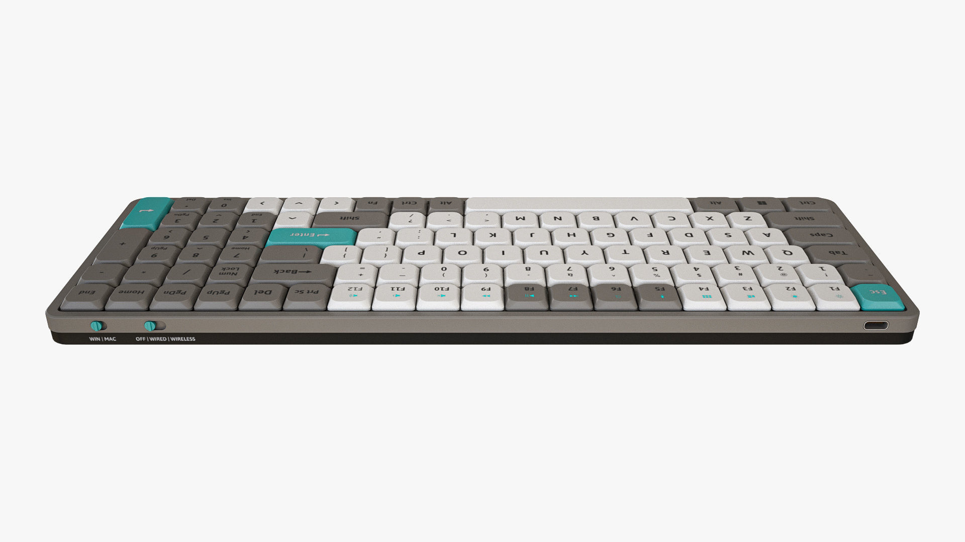 1800 Compact Keyboard Grey 3D model | CGTrader