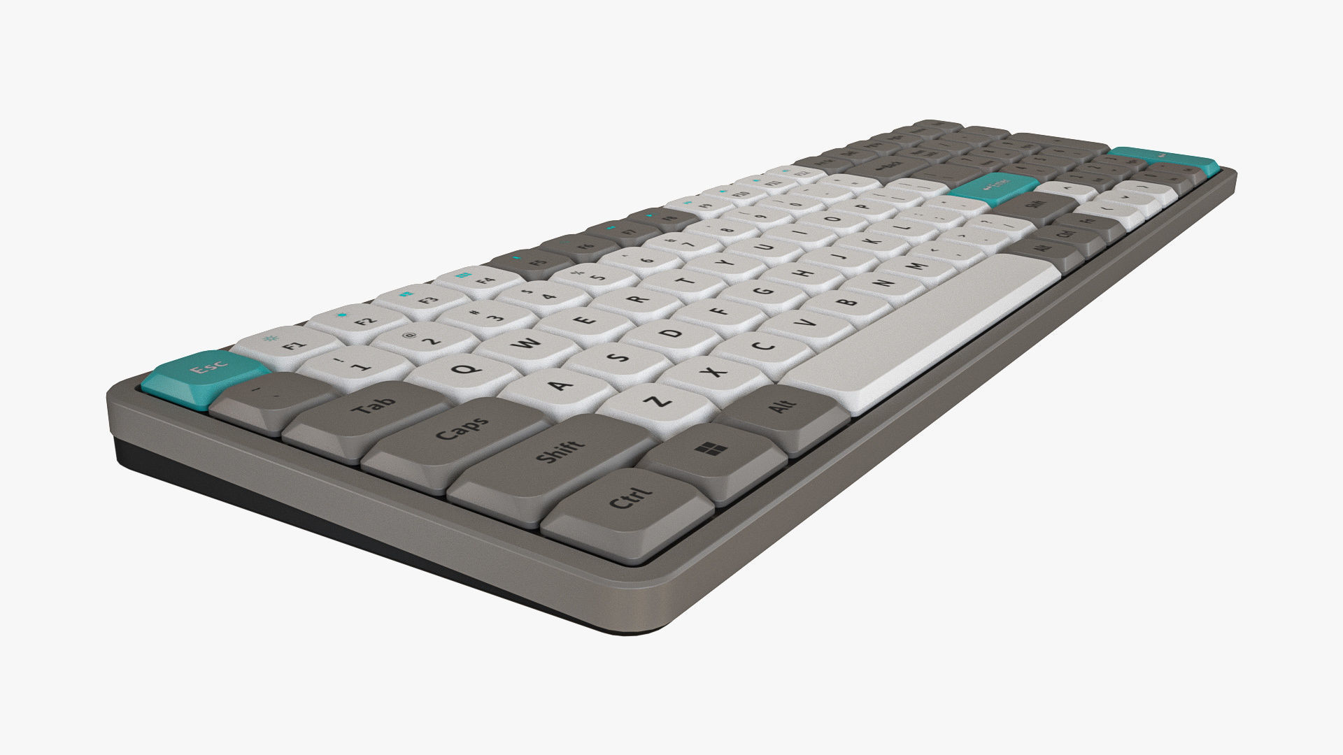 1800 Compact Keyboard Grey 3D model | CGTrader