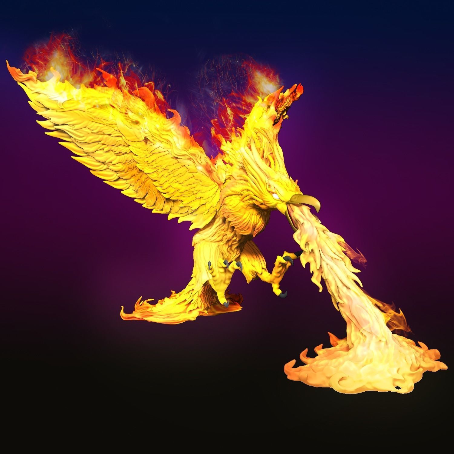 Heroes 3 Phoenix flying and firing STL model for 3d Printing 3D model ...