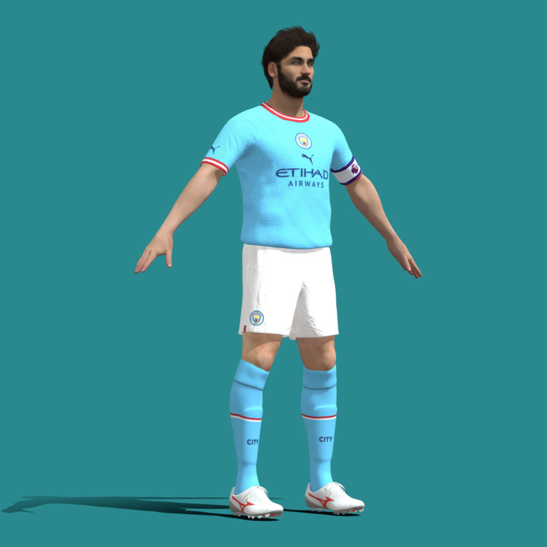 3D Rigged Ilkay Gundogan Manchester City 3D model animated rigged ...