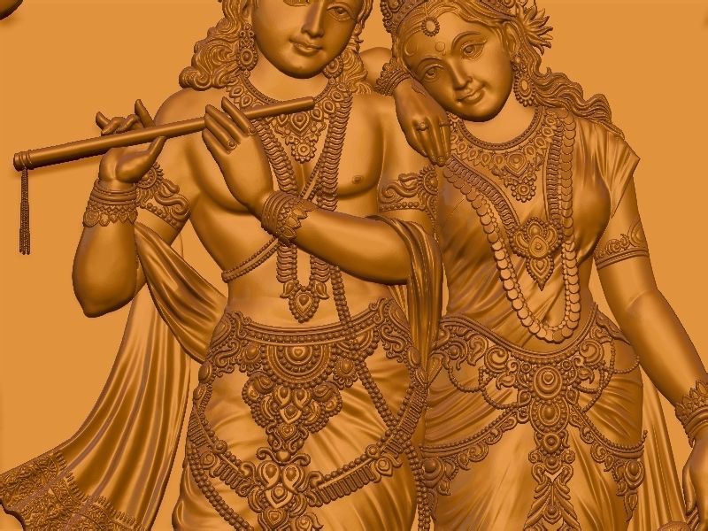 Radha Krishna 3D model 3D printable | CGTrader