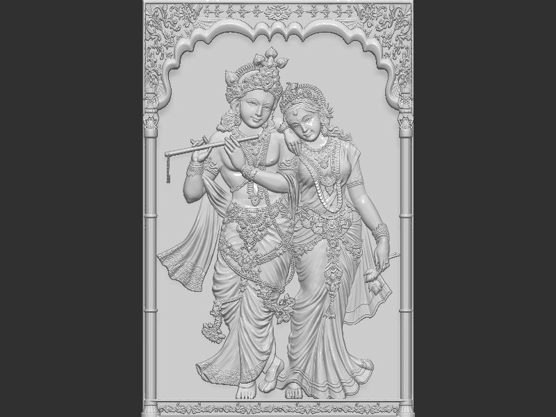 Radha Krishna 3D model 3D printable | CGTrader