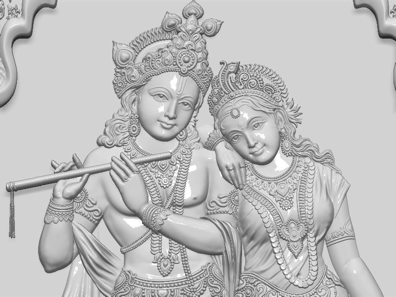 Radha Krishna 3D model 3D printable | CGTrader