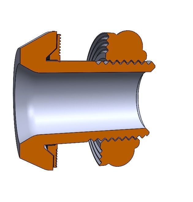 Threaded sleeve with a nut 3D model 3D printable | CGTrader