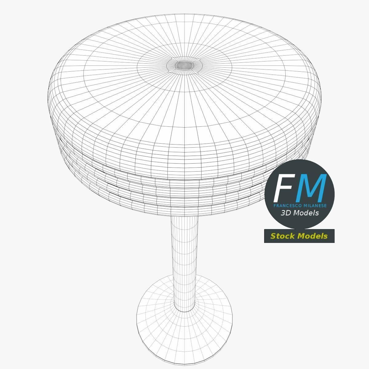 Floor mounted fixed diner stool 1 3D model | CGTrader