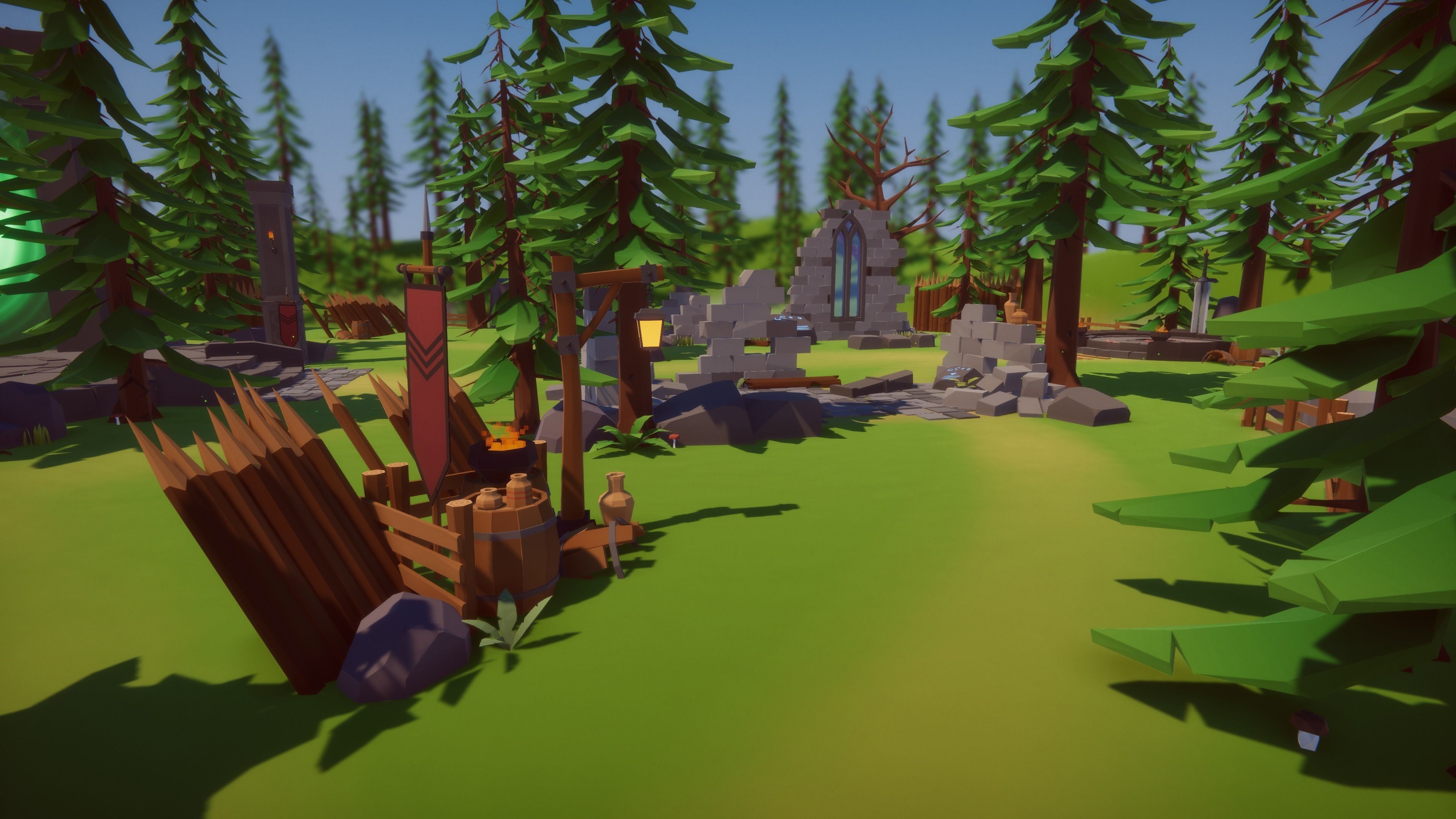 3D model Low Poly Fantasy Battle Arena - Medieval RPG Map VR / AR / low ...