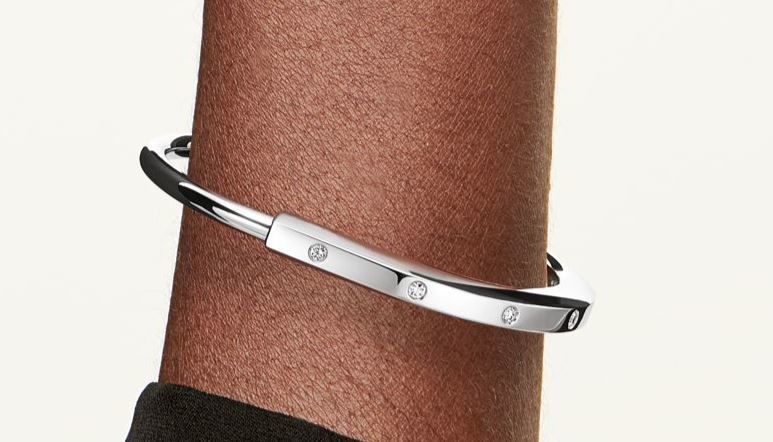 Tiffany Lock Bangle Diamond Accents 3D model 3D printable | CGTrader