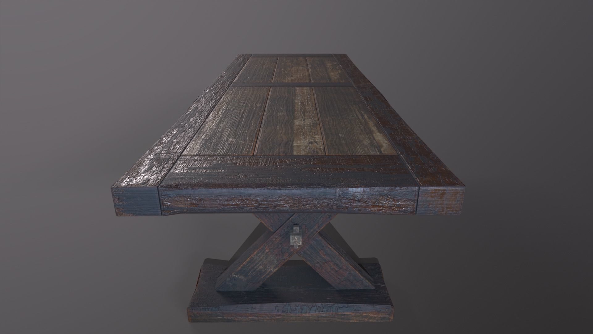 3D model Medieval Old Wooden Viking Dinning Table VR / AR / low-poly ...