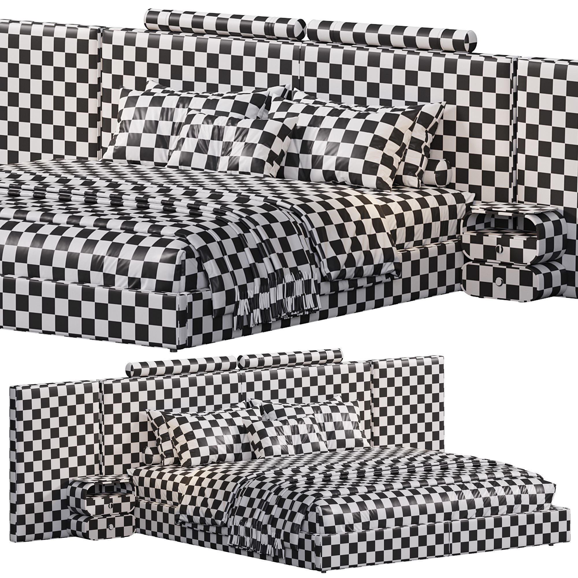 Rubik Big Bed by Rugiano 3D model | CGTrader