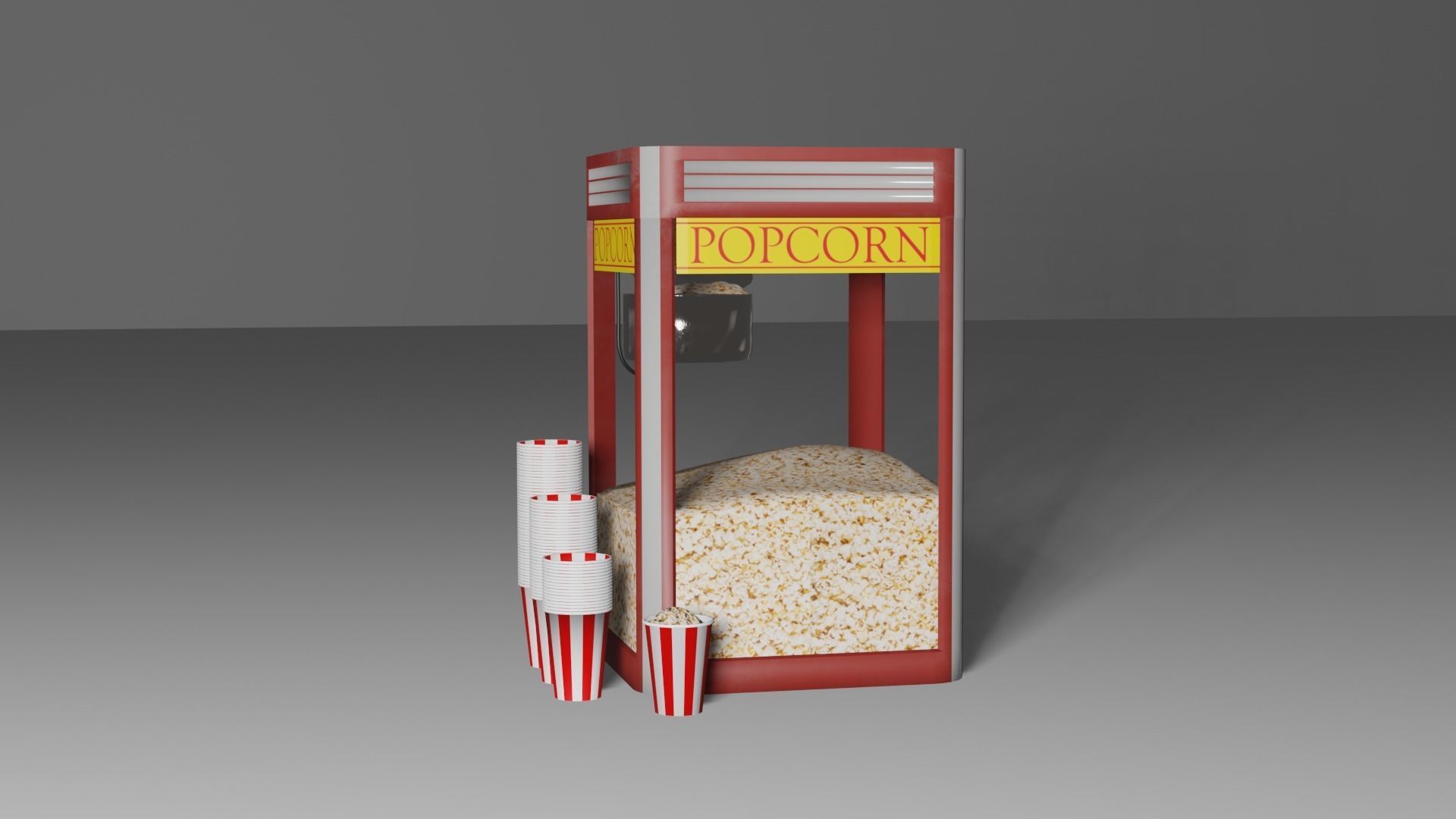 3D model Old Popcorn Machine VR / AR / low-poly | CGTrader