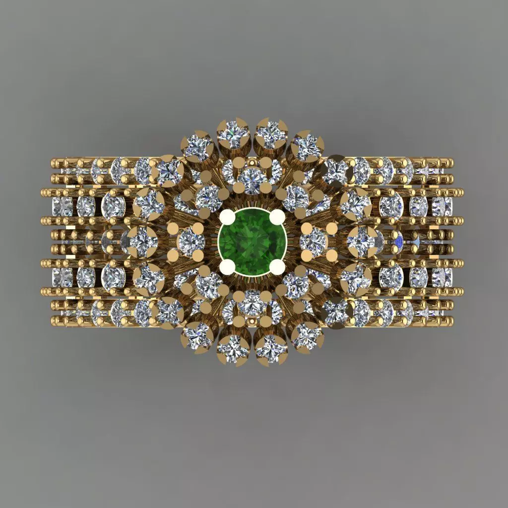 Green Emerald With Diamond Women 3D Ring Print Model 3D model 3D ...
