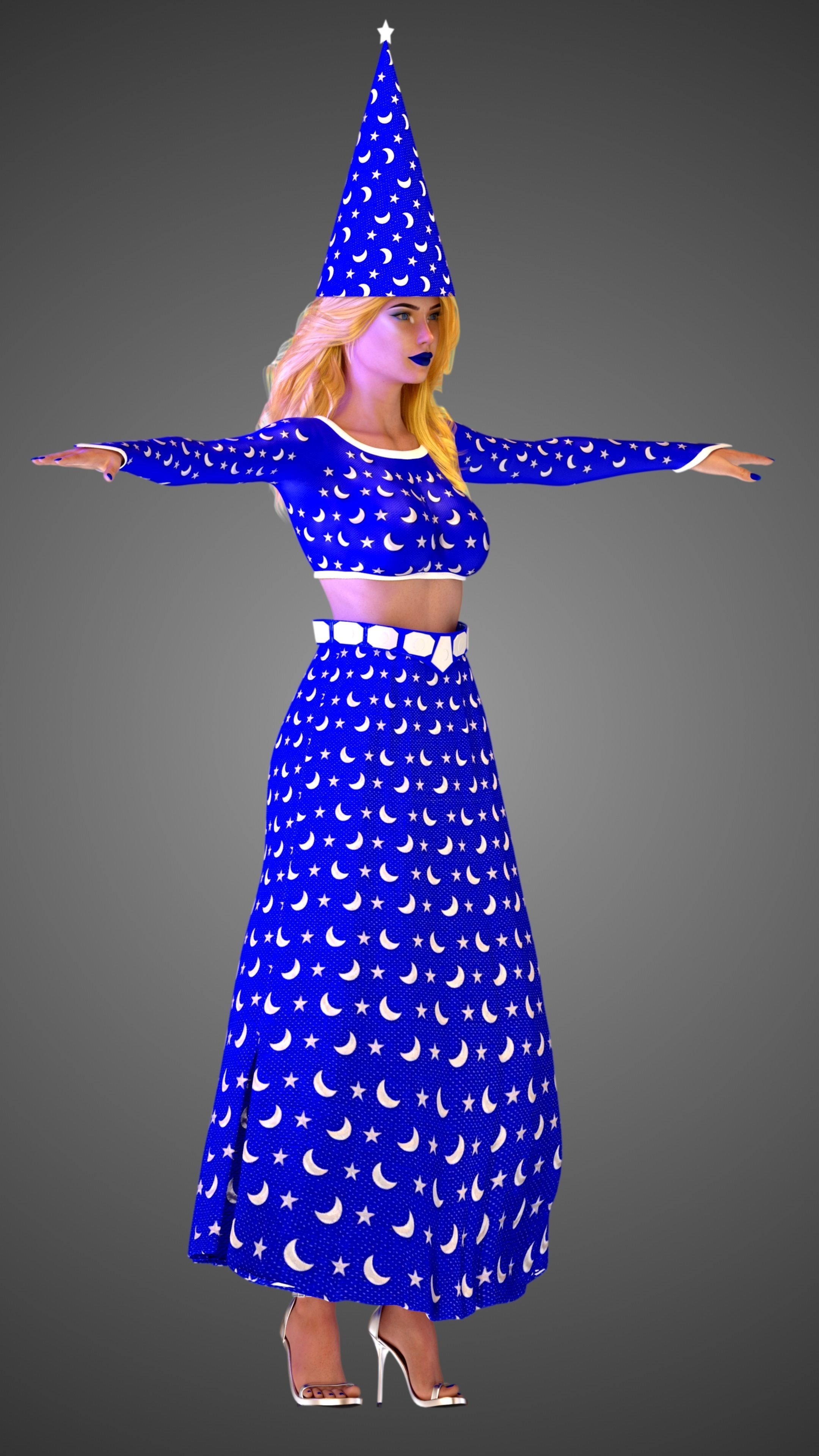 Wizard Sorceress Girl 3D model animated rigged | CGTrader