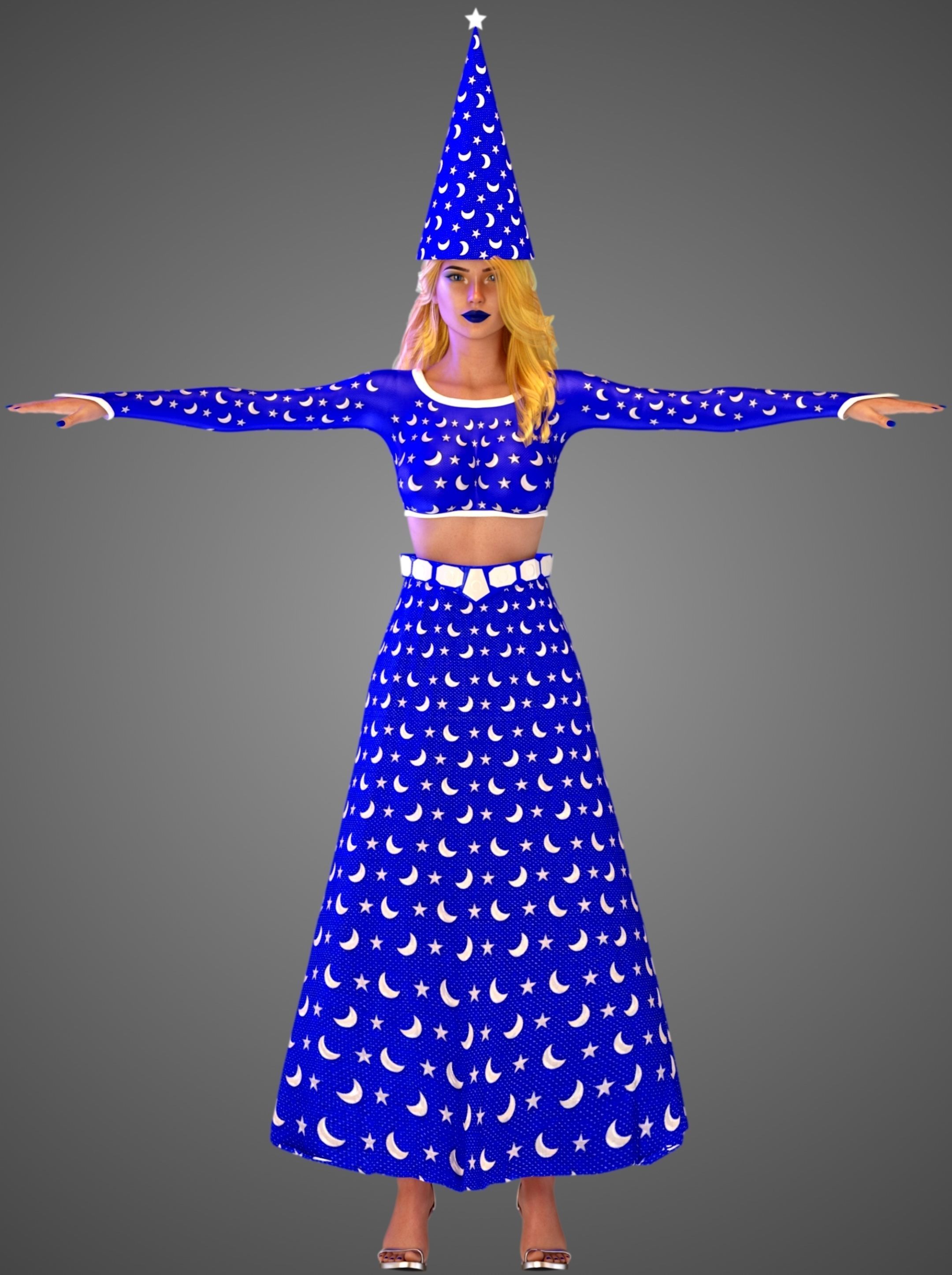 Wizard Sorceress Girl 3D model animated rigged | CGTrader