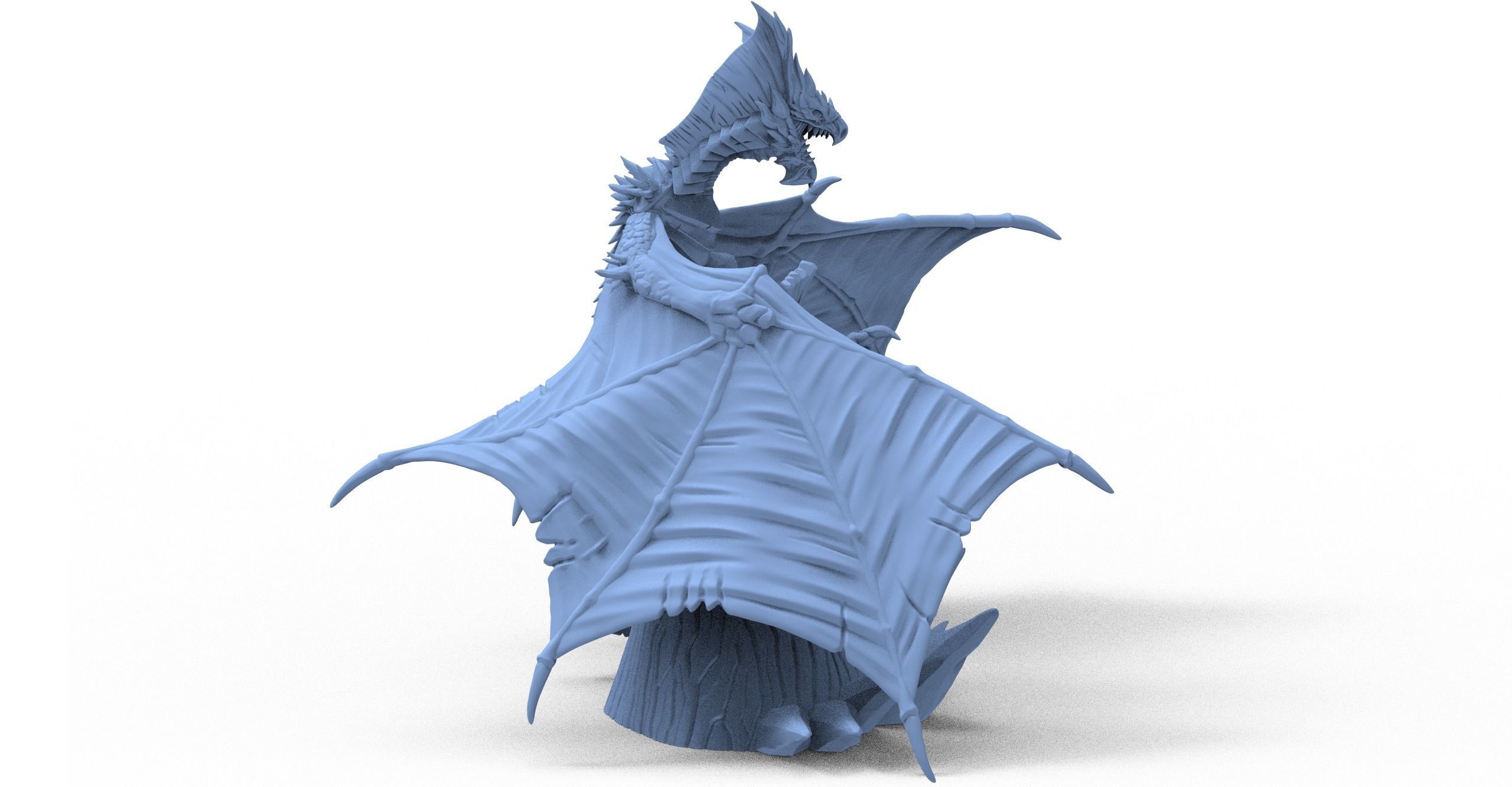 Winter Wyvern Miniature 3D print model 3D model 3D printable | CGTrader