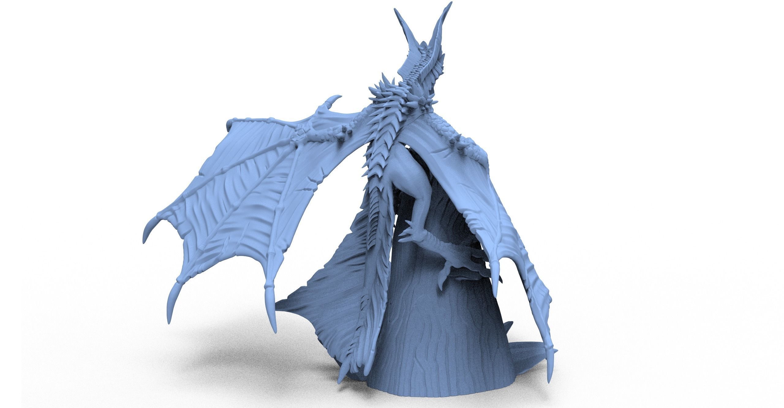 Winter Wyvern Miniature 3D print model 3D model 3D printable | CGTrader